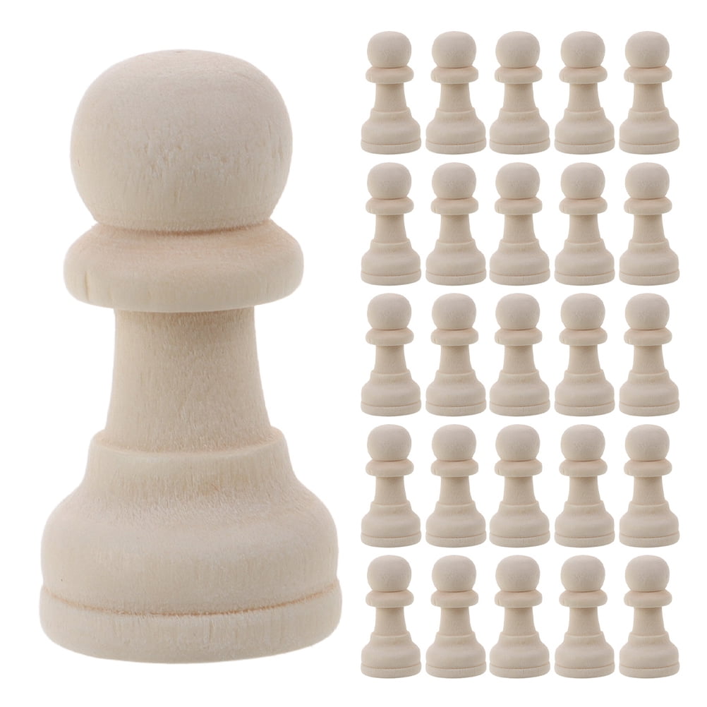 WHAMVOX DIY Unpainted Wooden Chess Pieces Set with Smooth Surface Easy ...