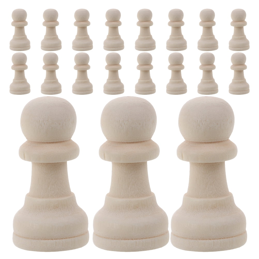 GOOHOCHY DIY Unfinished Wooden Chess Pieces for Kids Playing with ...