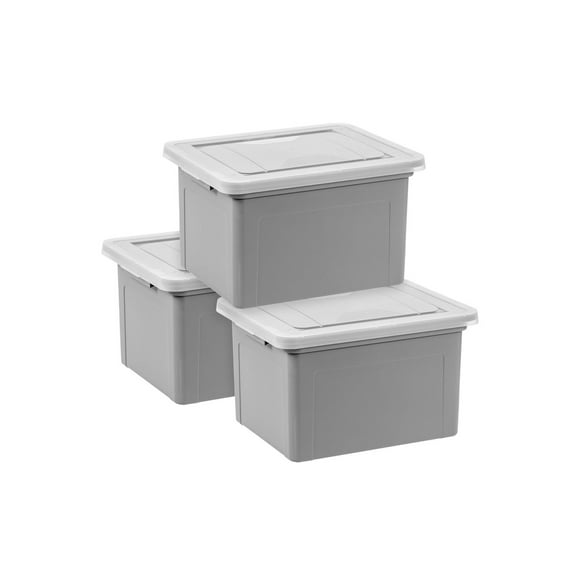 32qt 3pk Letter Plastic File Box: Hanging File Folders Storage Bin ...