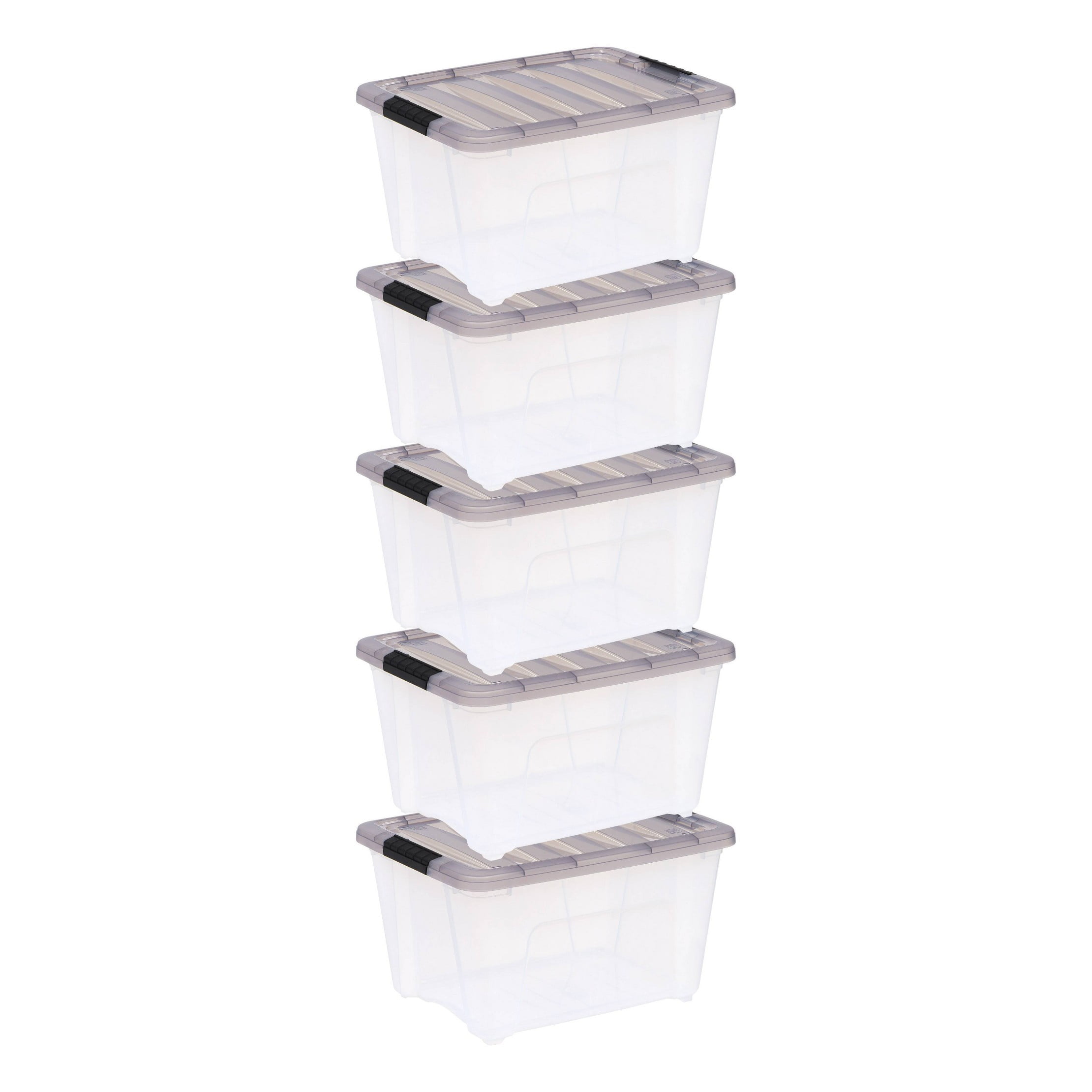 32qt 5pk Stack and Pull Plastic Storage Bin - Walmart.com