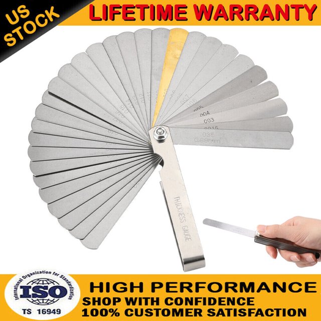 32x Blade Feeler Gauge Dual Metric & SAE Reading Combination Gap ...