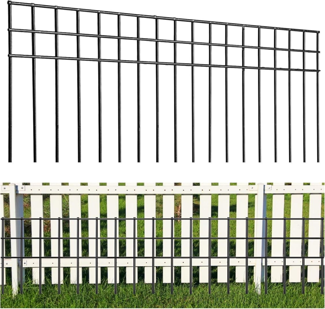 32x10-inch No Dig Animal Barrier Fence, 10 Pack Black Dig Protective ...