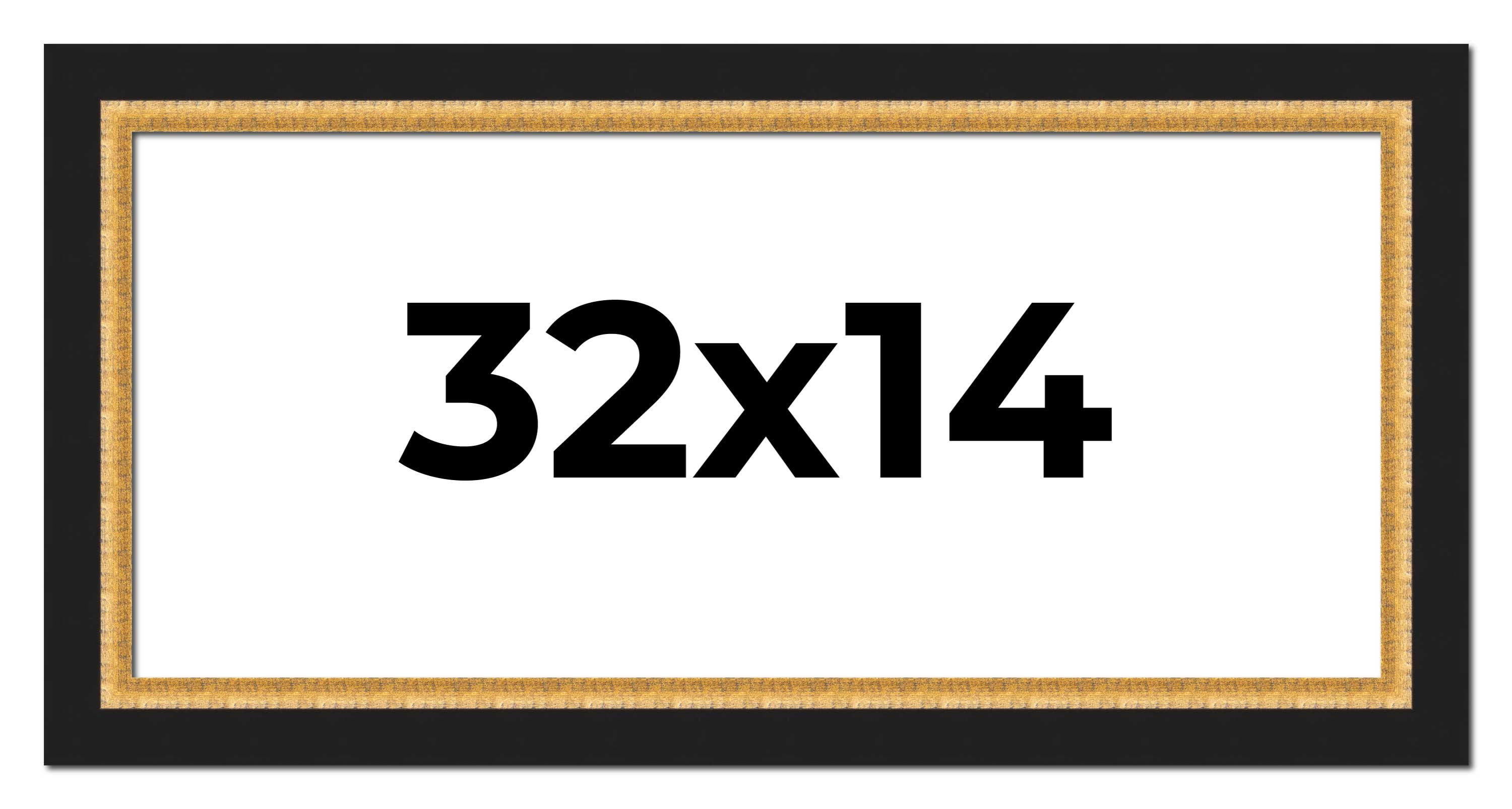 32x14 Frame Gold Real Wood Picture Frame Width 2.25 Inches | Interior ...