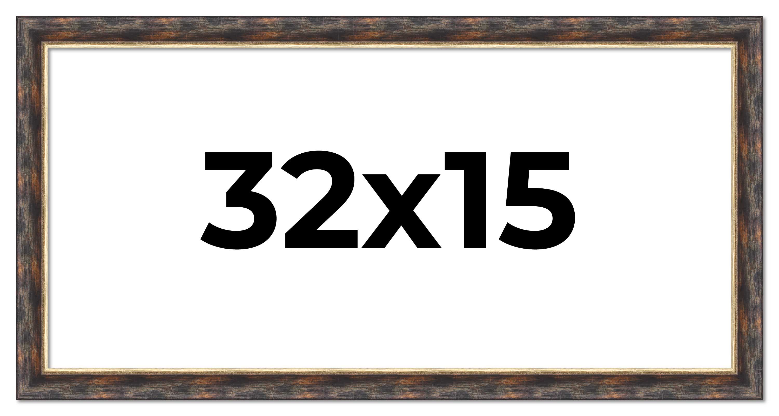 32x15 Frame Gold Real Wood Picture Frame Width 1.5 inches | Interior ...