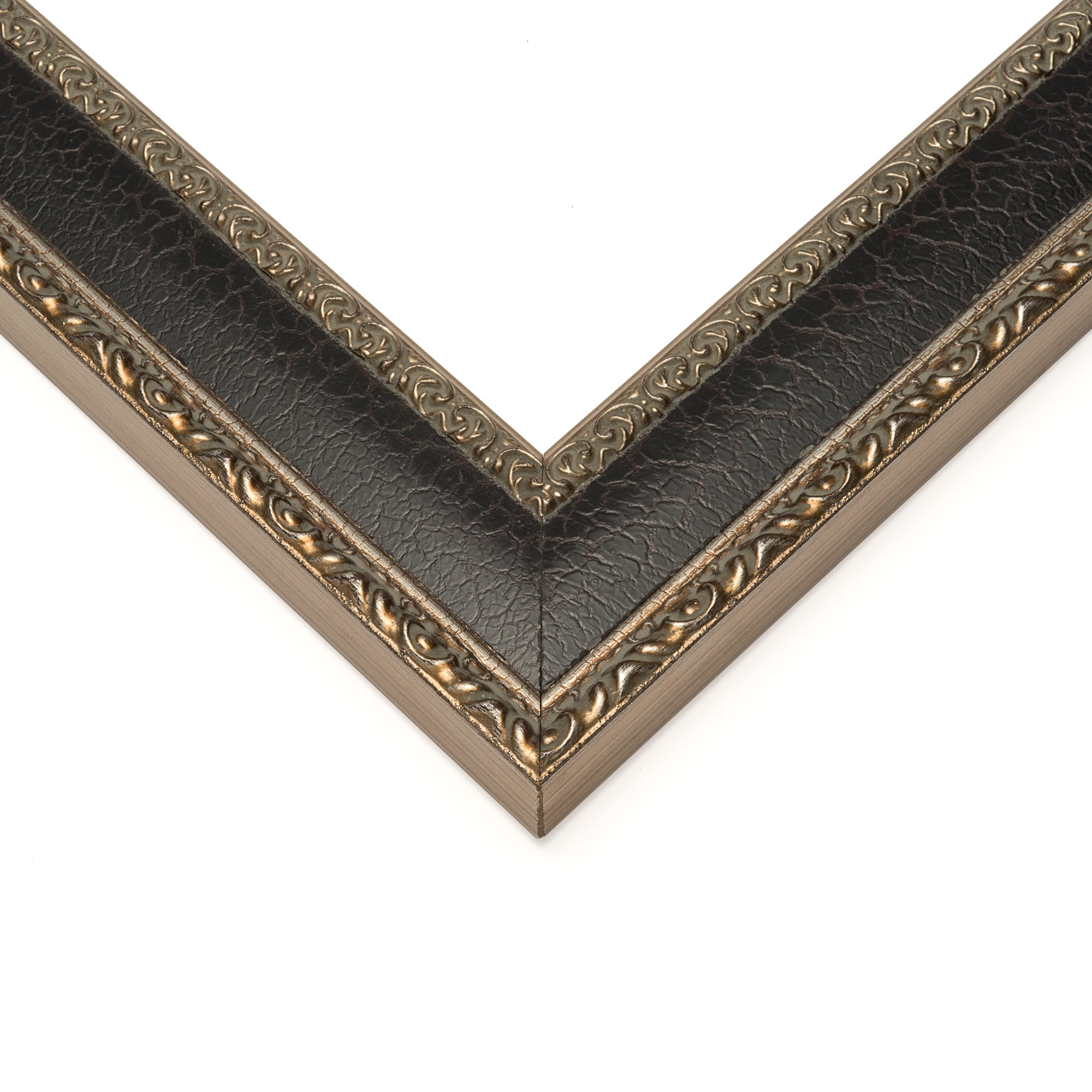 32x15 Frame Silver Brown Ornate Solid Wood Picture Frame Width 1.75 ...