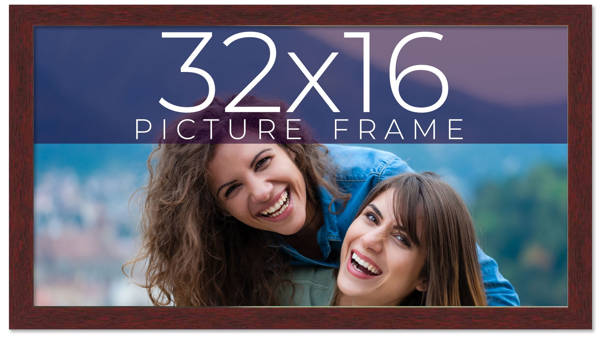 32x16 Dark Brown Real Wood Picture Frame Width 0.75 inches | Interior ...