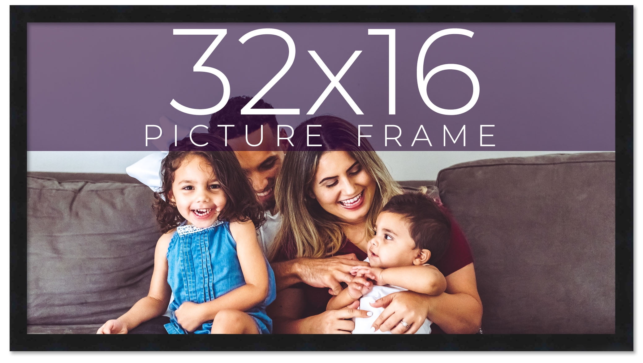 32x16 Frame Black Real Wood Picture Frame Width 0.75 inches | Interior ...