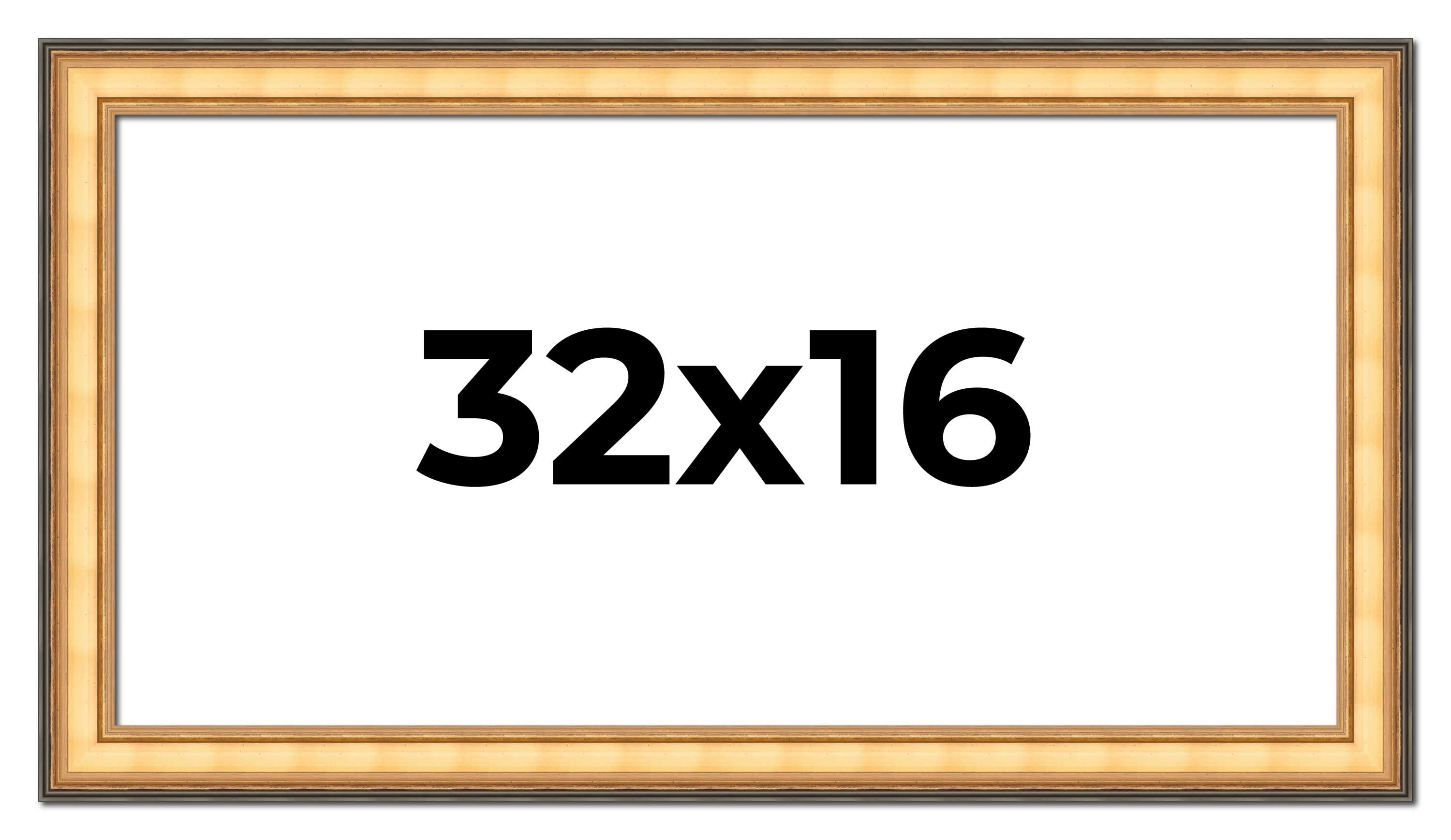 32x16 Frame Gold Plein Aire Solid Wood Picture Frame Width 2 Inches ...