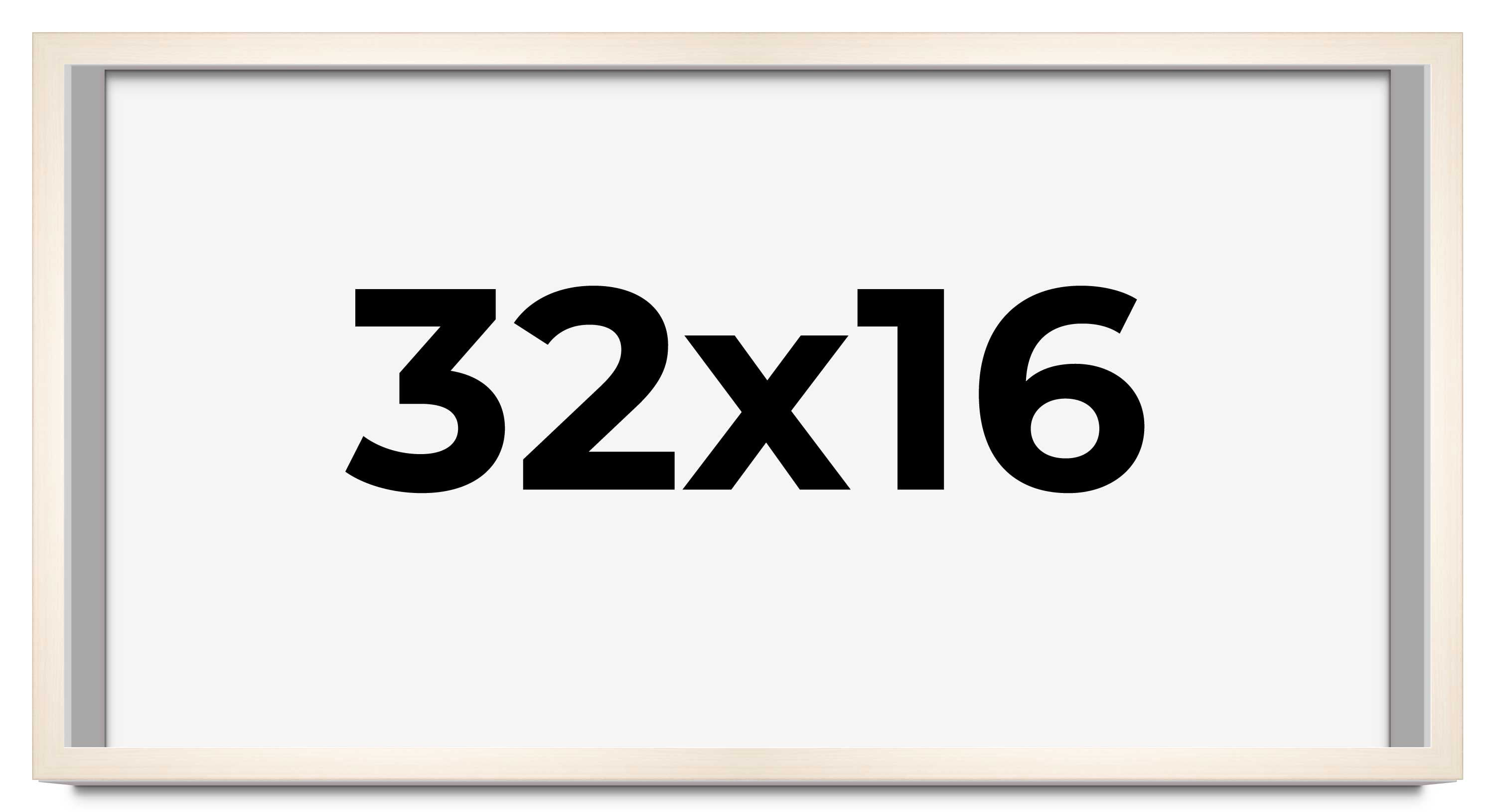 32x16 Frame White Wash Solid Wood Picture Frame | 0.8125 Inch Moulding ...