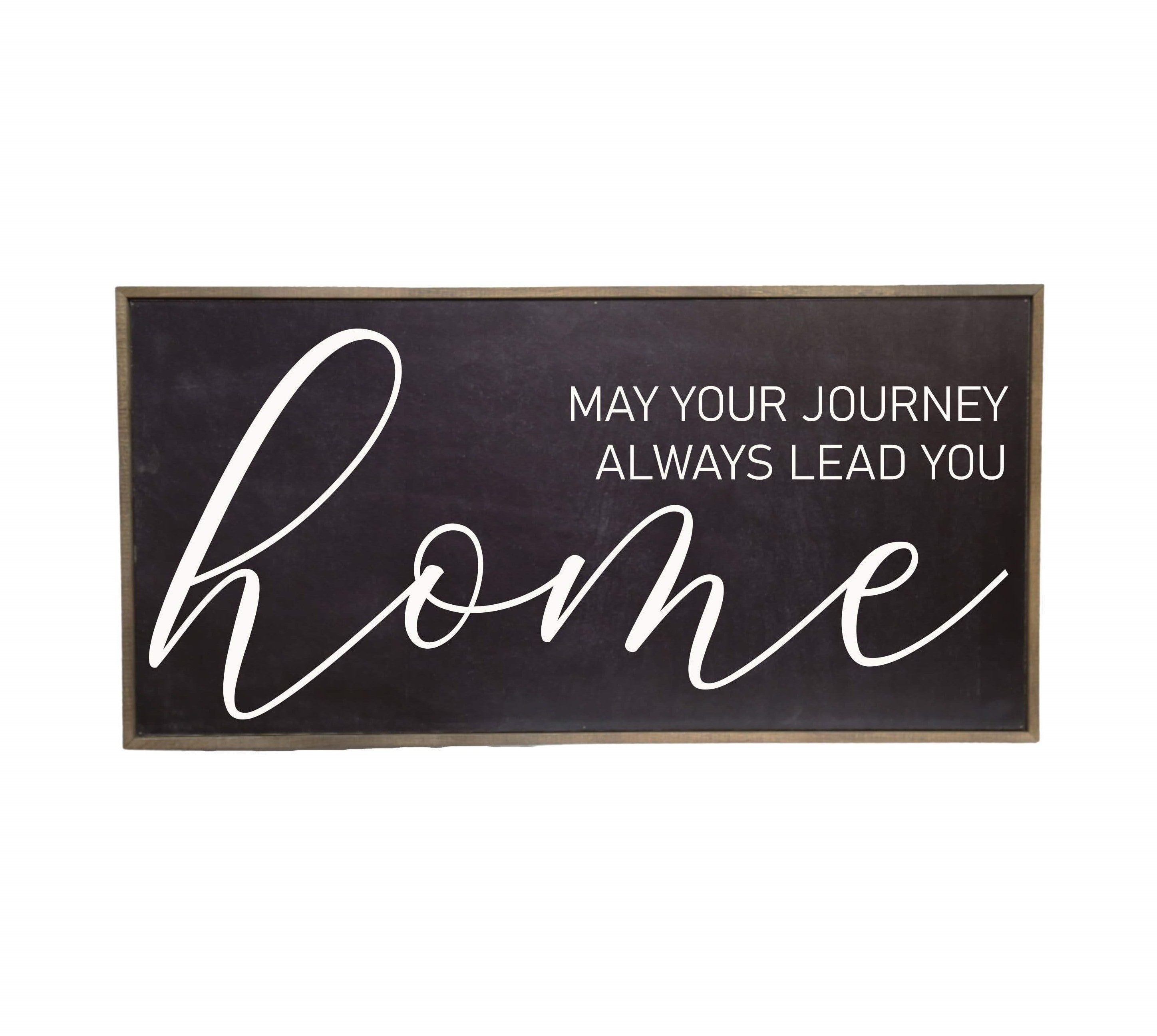 32x16 Large Black May Your Journey Always Lead You Home Wood Sign ...