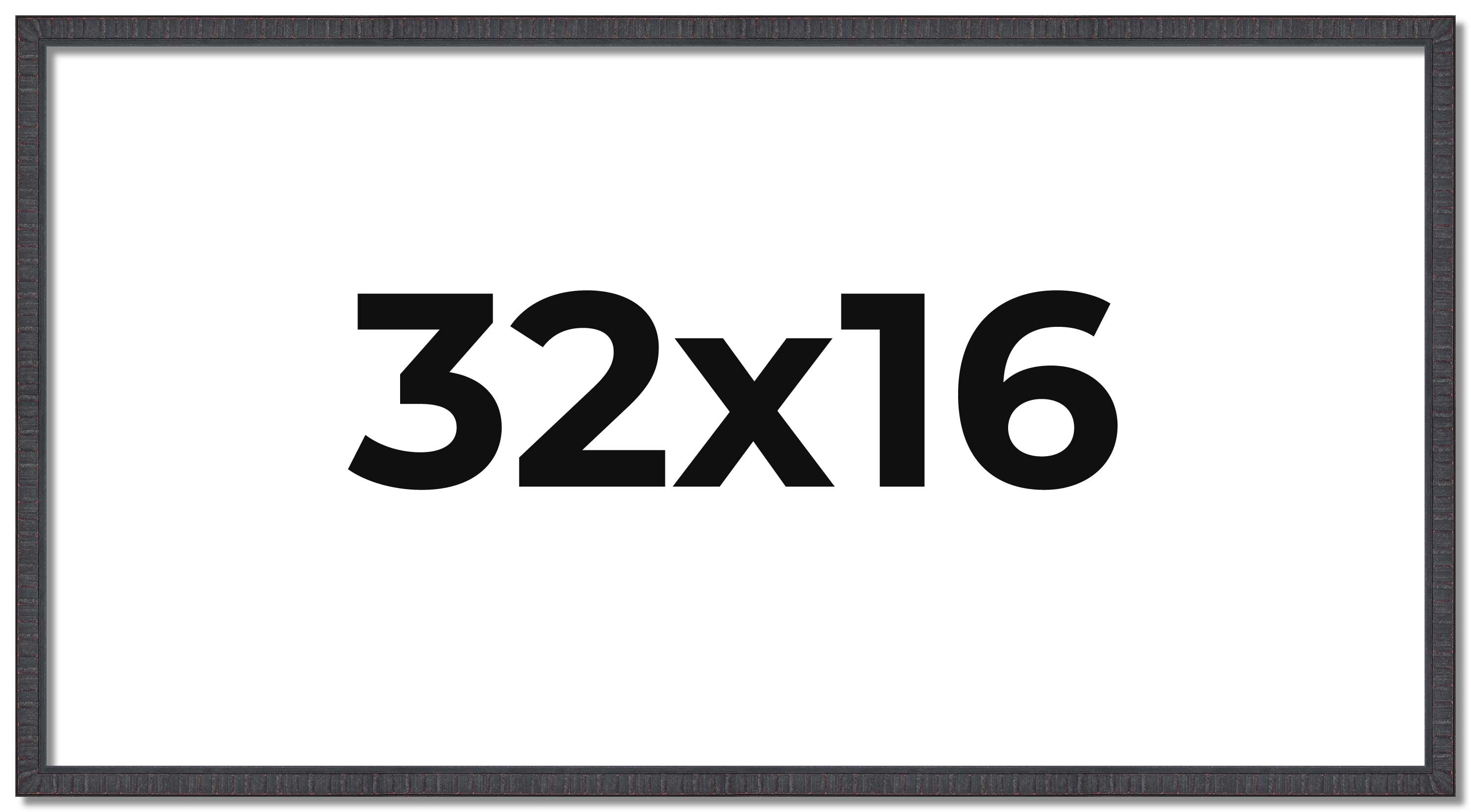 32x16 Rustic Brown Real Wood Picture Frame Width 0.75 inches | Interior ...