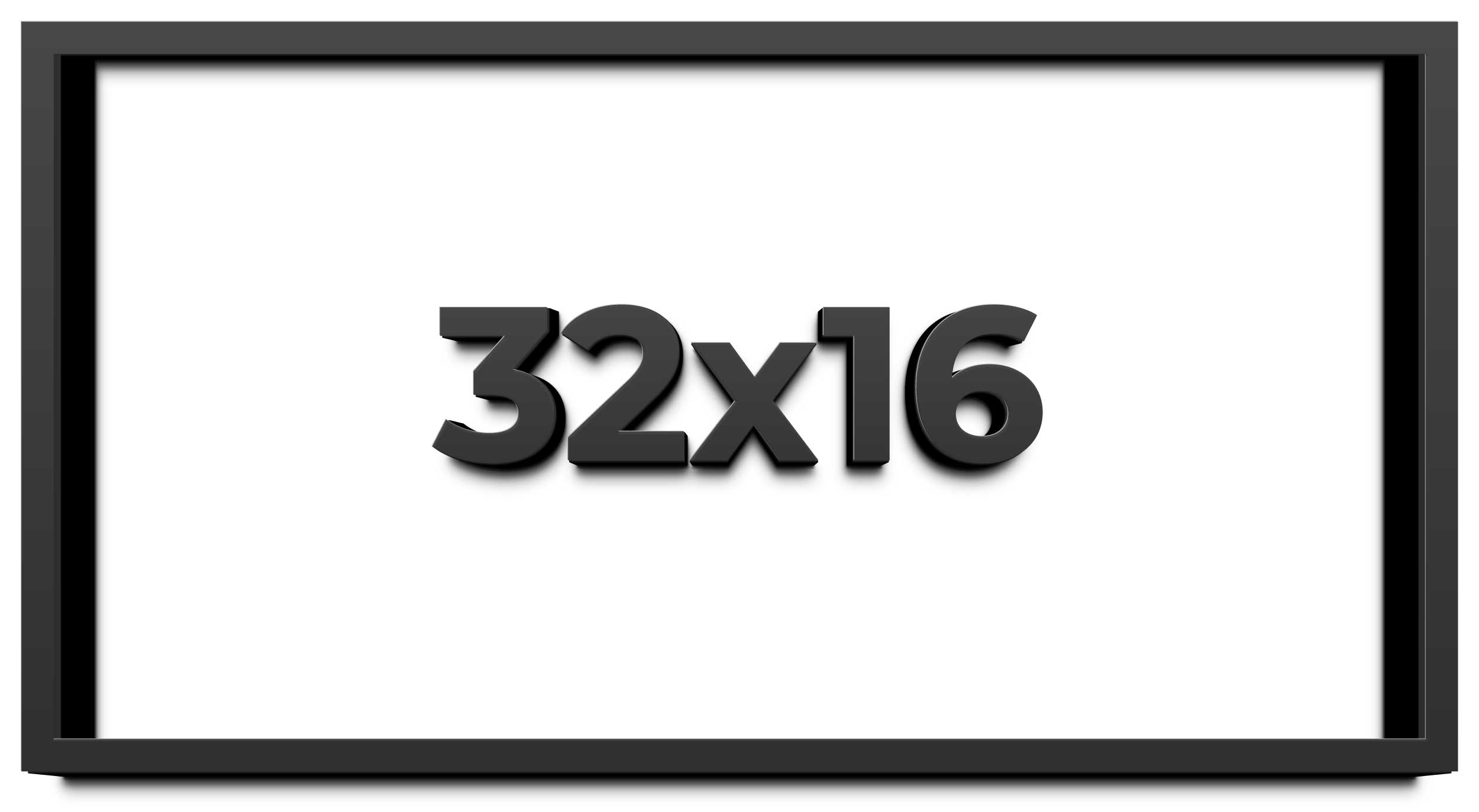 32x16 Shadow Box Frame Black | 2 Inches Deep Real Wood Contemporary ...