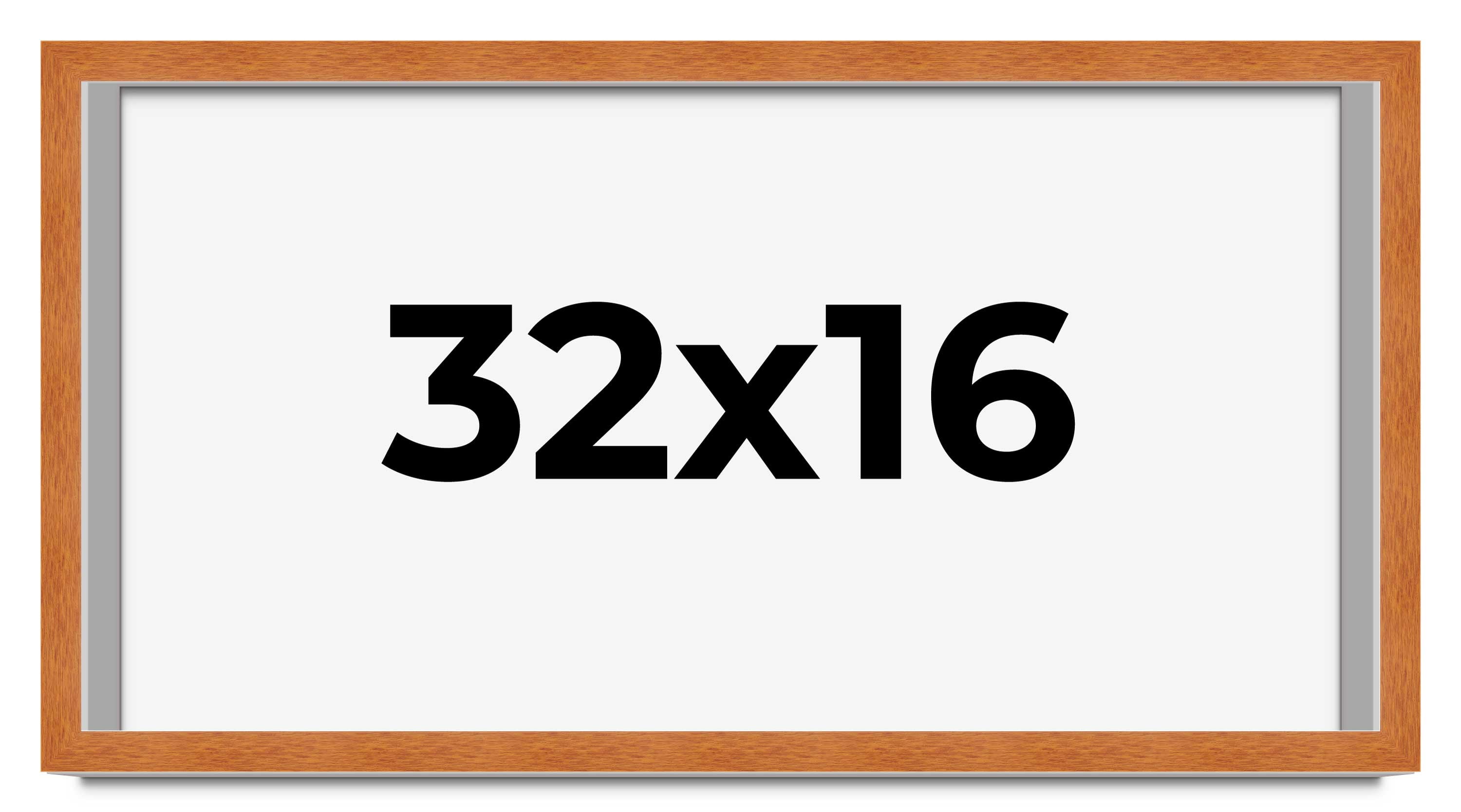 32x16 Shadow Box Frame Brown | 0.875 Inches Deep Real Wood Contemporary ...