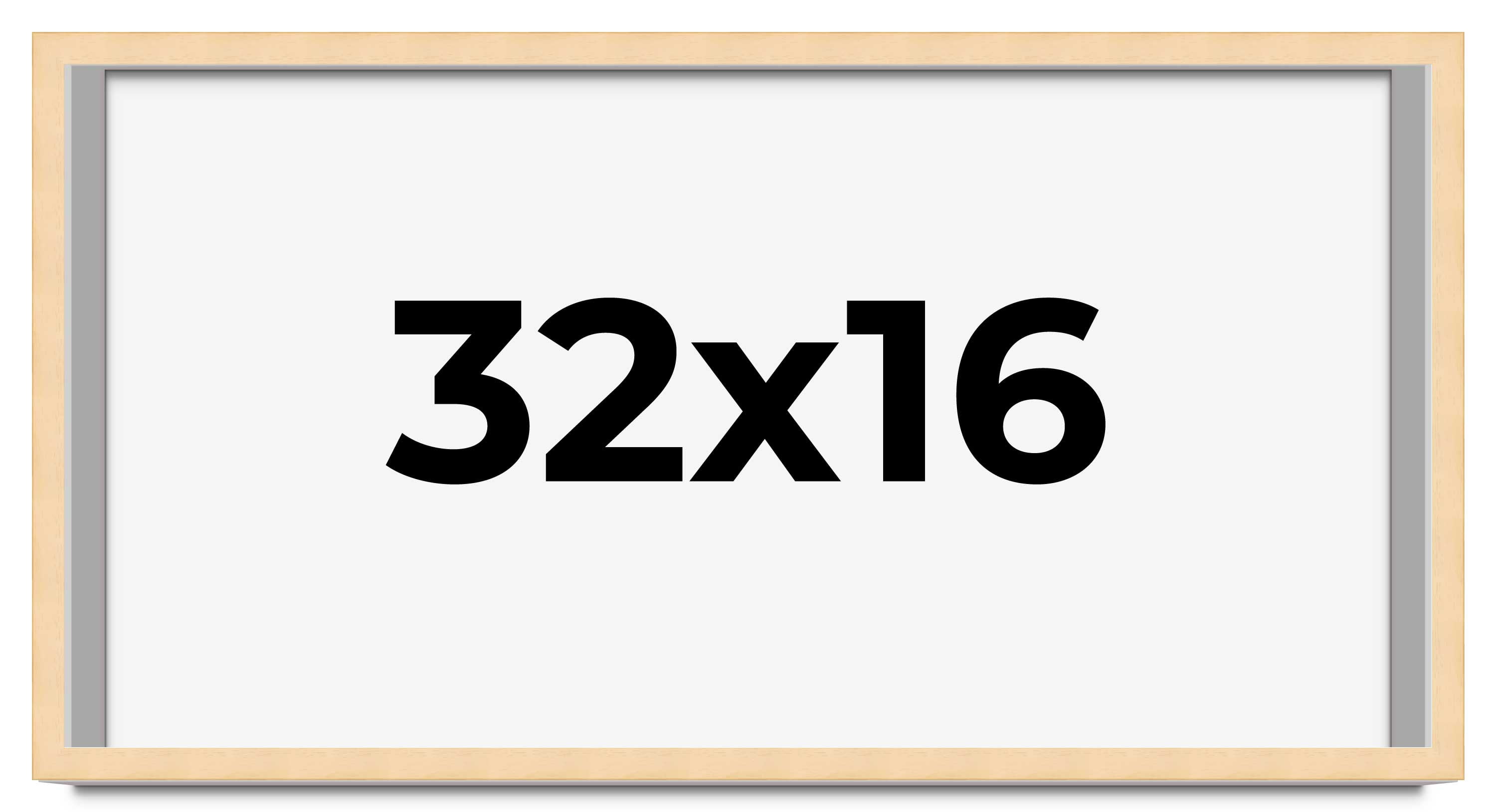 32x16 Shadow Box Frame Brown | 0.875 Inches Deep Real Wood Contemporary ...