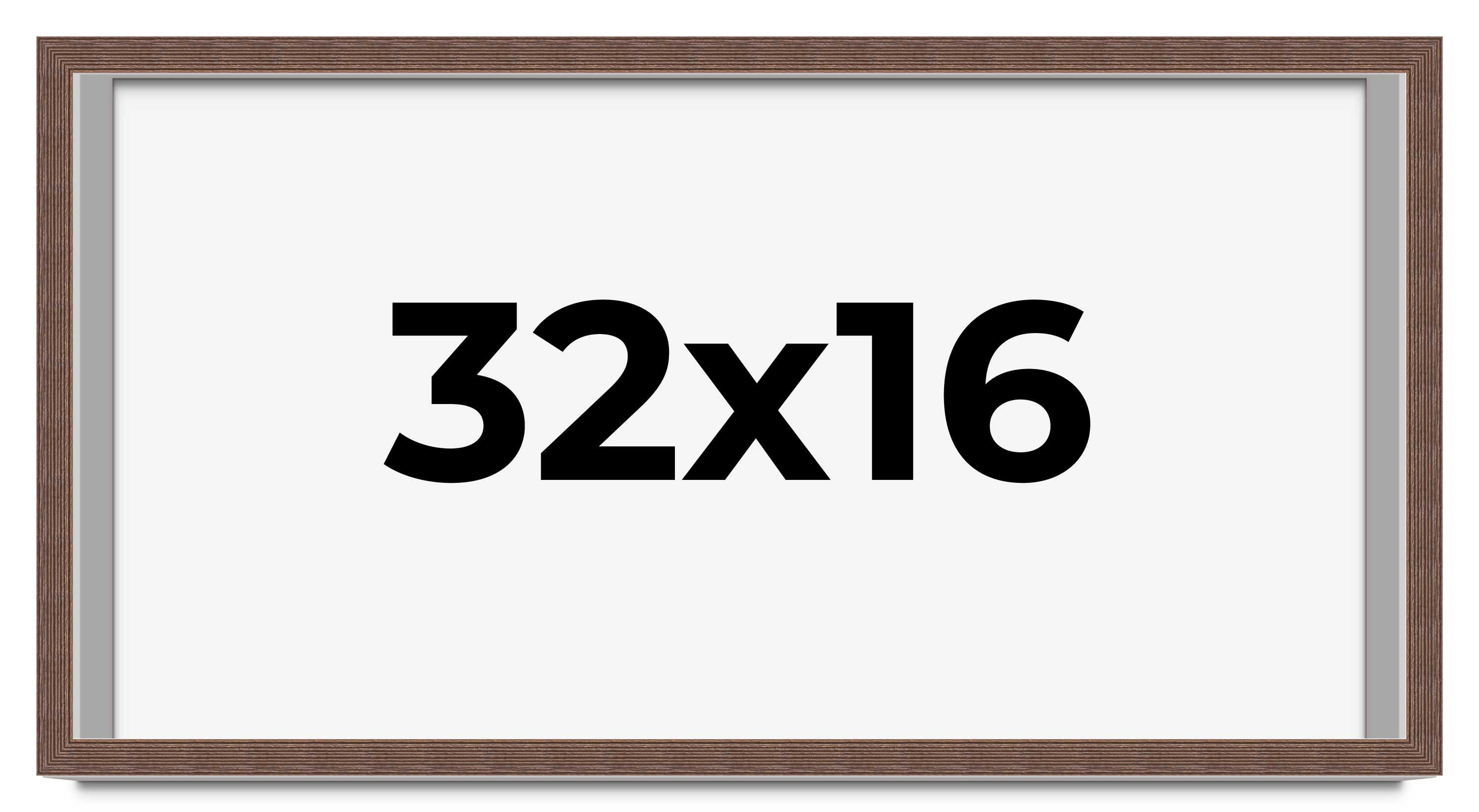 32x16 Shadow Box Frame Brown | 1.125 inches Deep Real Wood Rustic ...