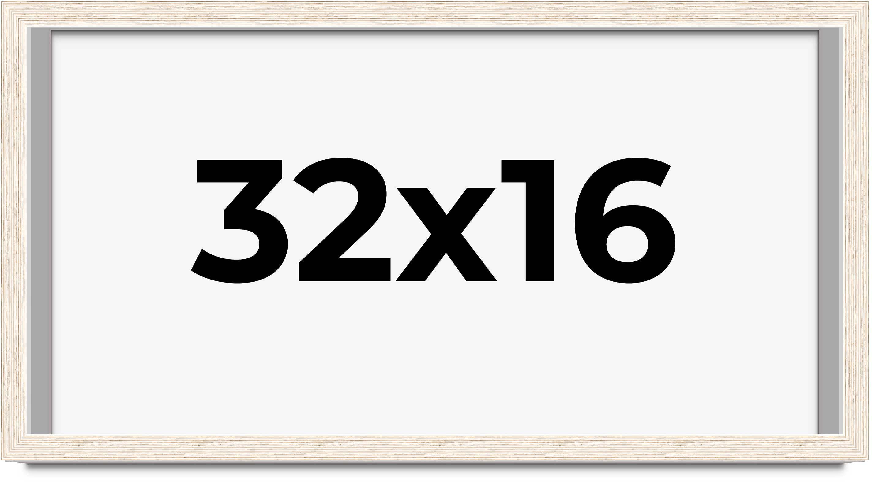 32x16 Shadow Box Frame White | 1.125 Inches Deep Real Wood Rustic ...