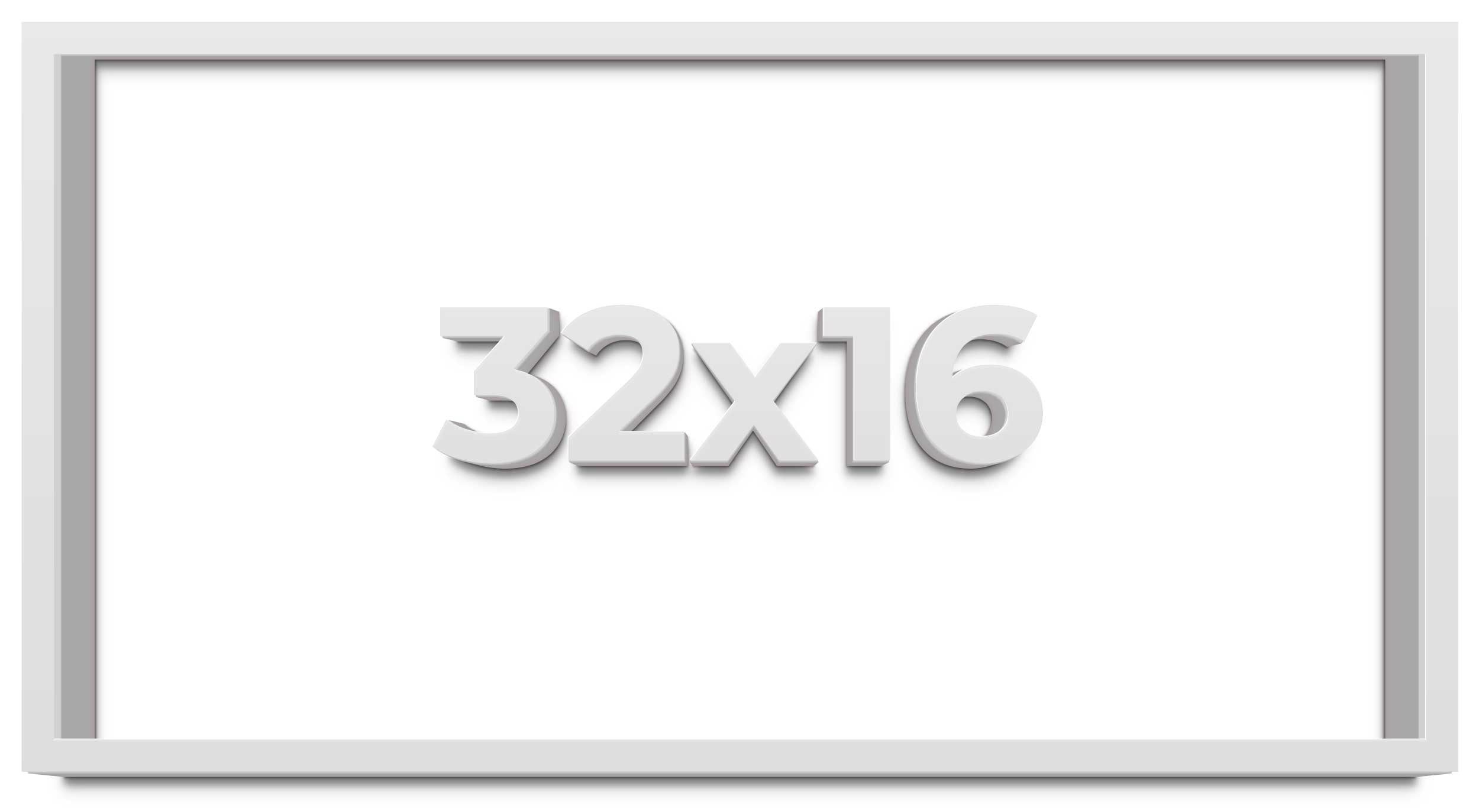 32x16 Shadow Box Frame White | 2 Inches Deep Real Wood Contemporary ...
