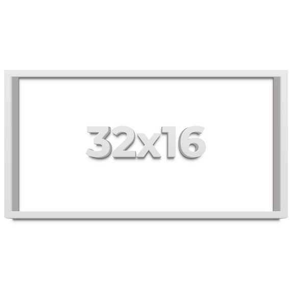32x16 Shadow Box Frame White | 2 Inches Deep Real Wood Contemporary ...