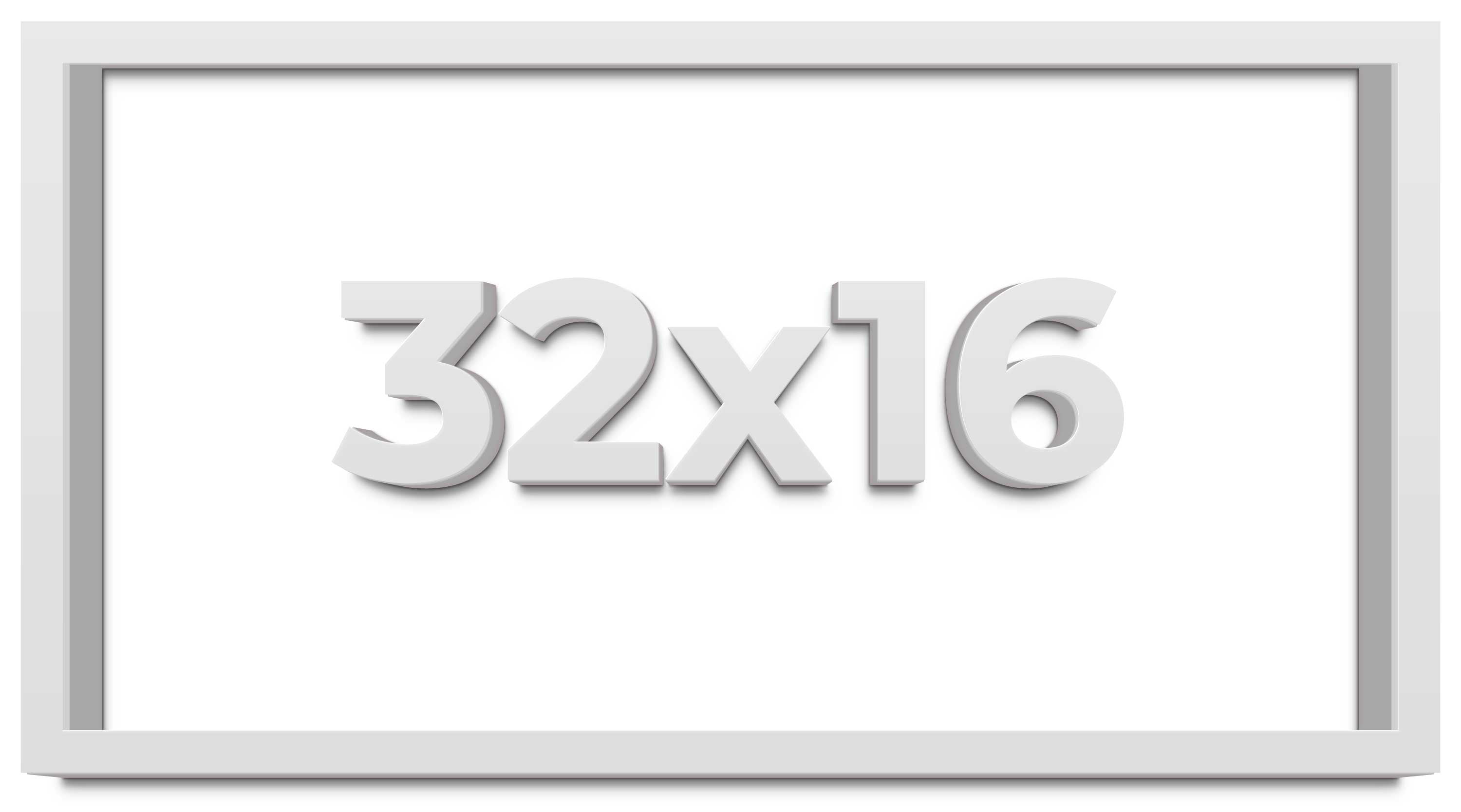 32x16 Shadow Box High Gloss White Display Frame | 1.625 Inches Deep | 1 ...