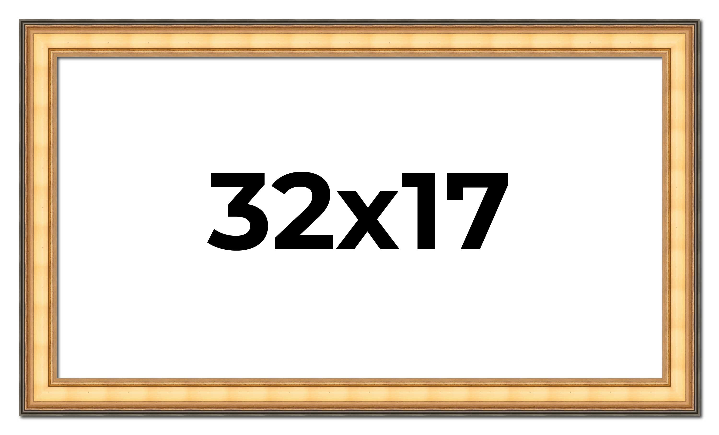 32x17 Frame Gold Plein Aire Solid Wood Picture Frame Width 2 Inches ...