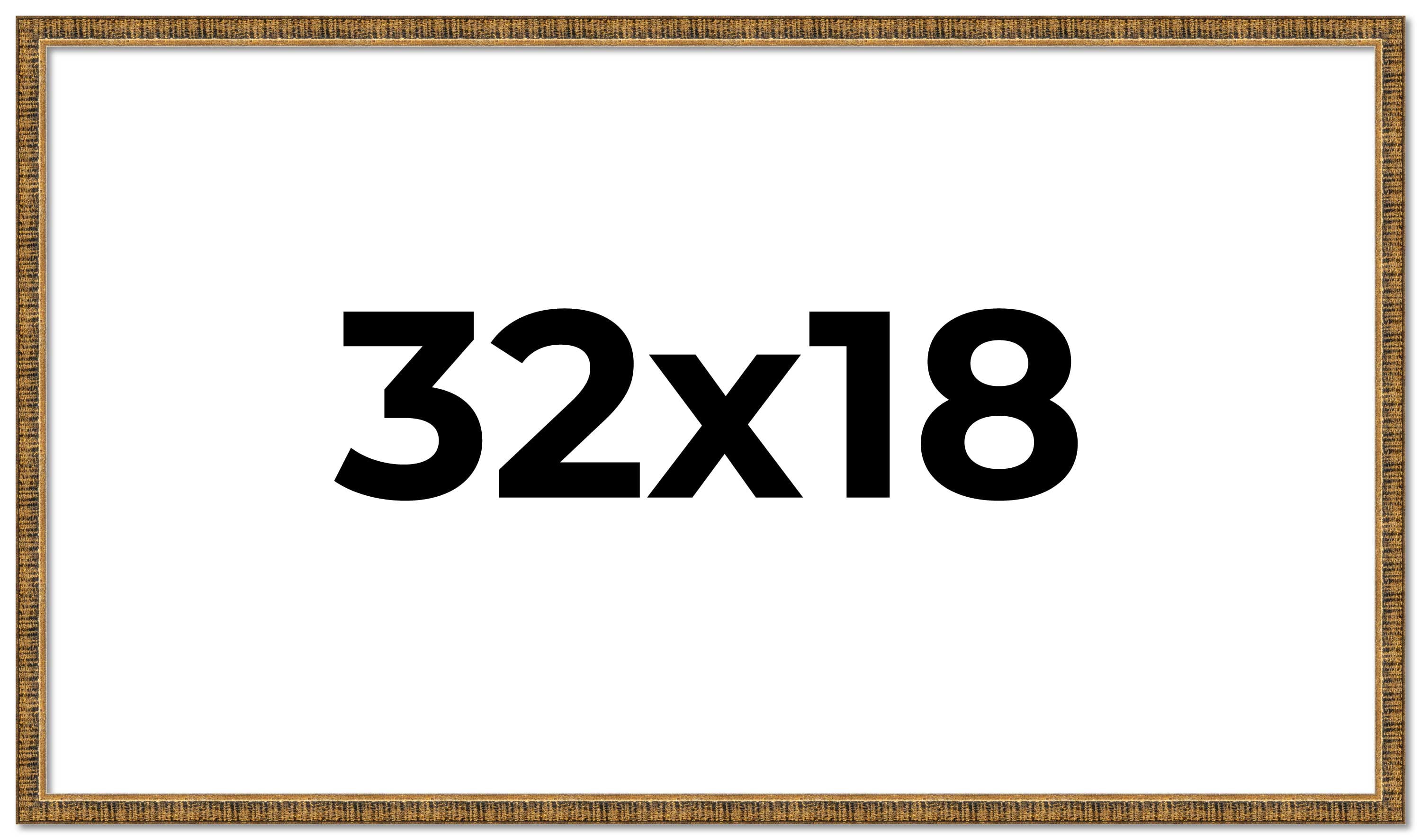 32x18 Frame Gold Kingsley Distressed Solid Wood Picture Frame Width 0. ...