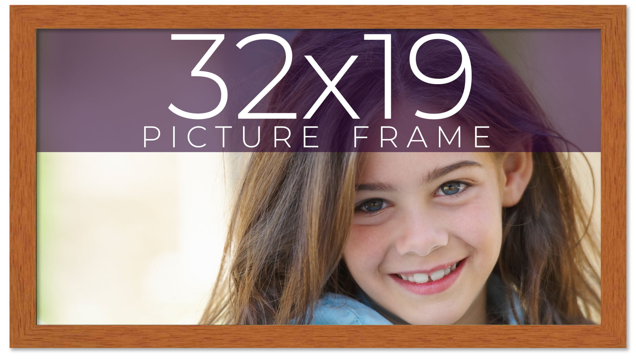 32x19 Honey Brown Real Wood Picture Frame Width 0.75 inches | Interior ...