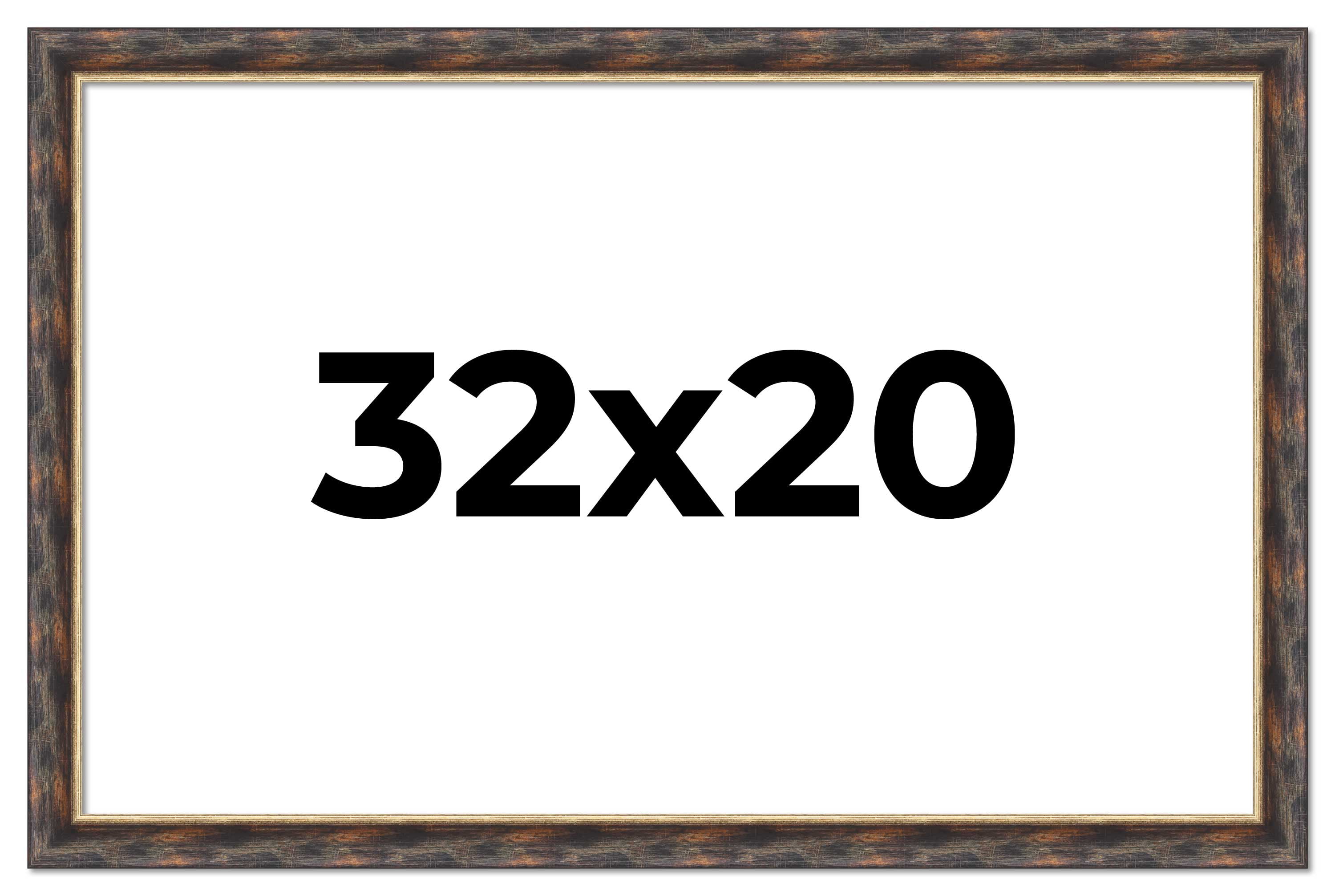 32x20 Frame Gold Real Wood Picture Frame Width 1.5 inches | Interior Frame Depth 0.5 inches ...