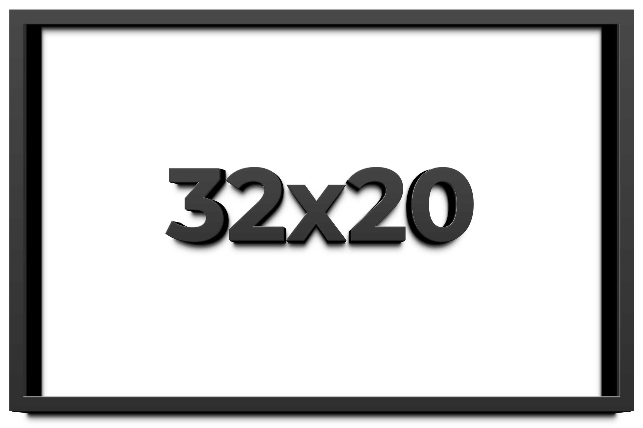 32x20 Shadow Box Frame Black | 1 inches Deep Real Wood Contemporary ...