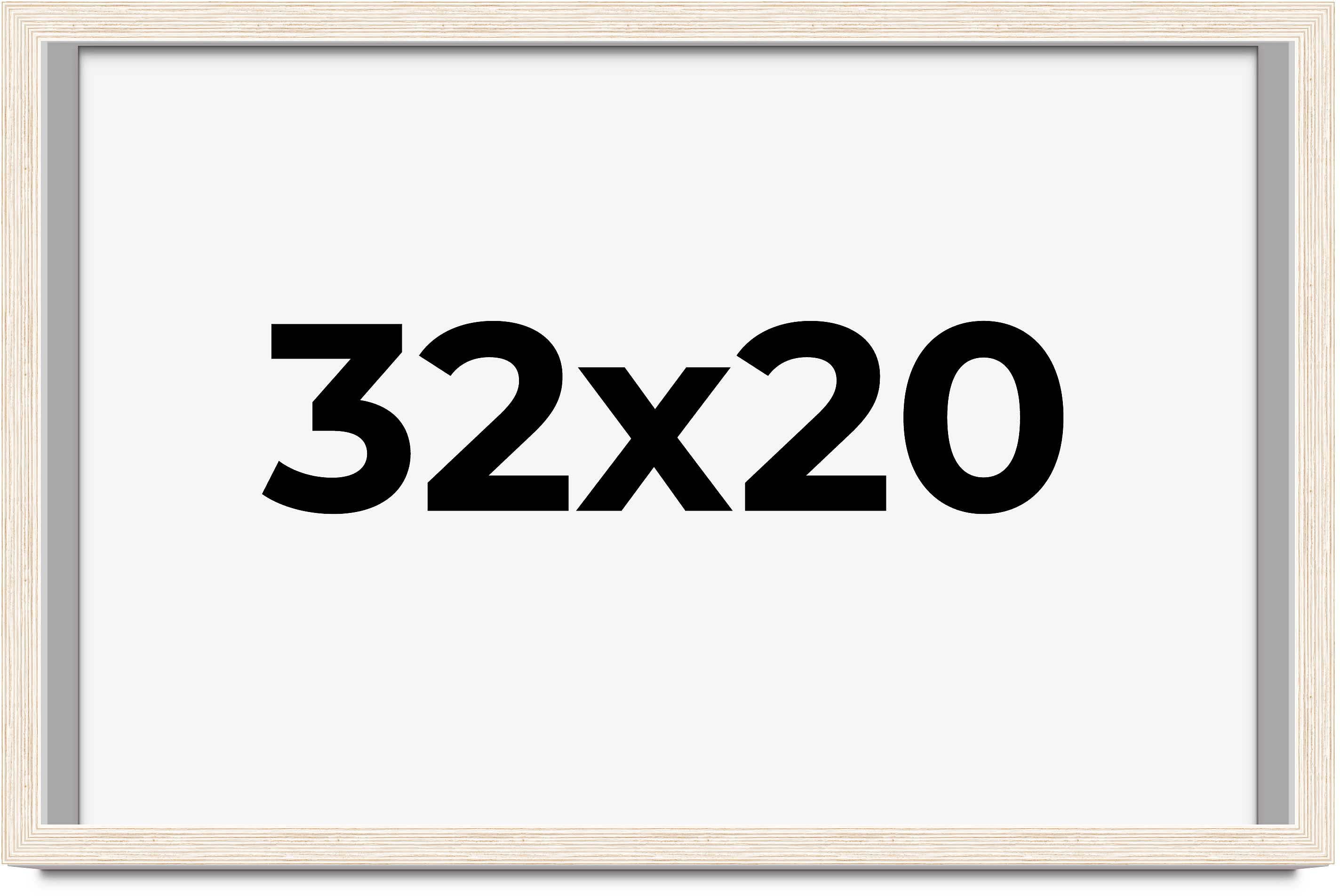 32x20 Shadow Box Frame White | 1.125 Inches Deep Real Wood Rustic ...