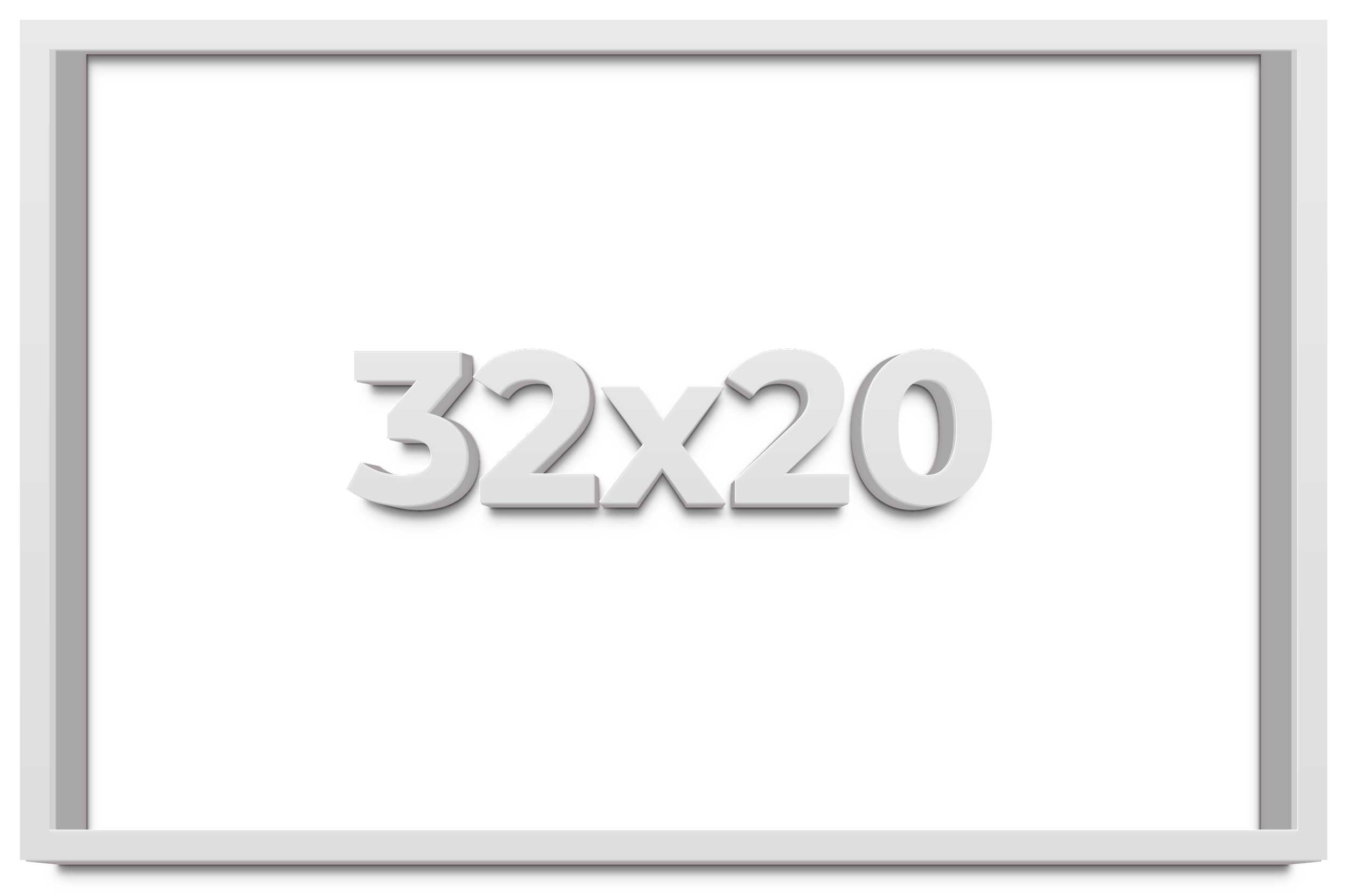 32x20 Shadow Box Frame White | 1 Inches Deep Real Wood Contemporary ...