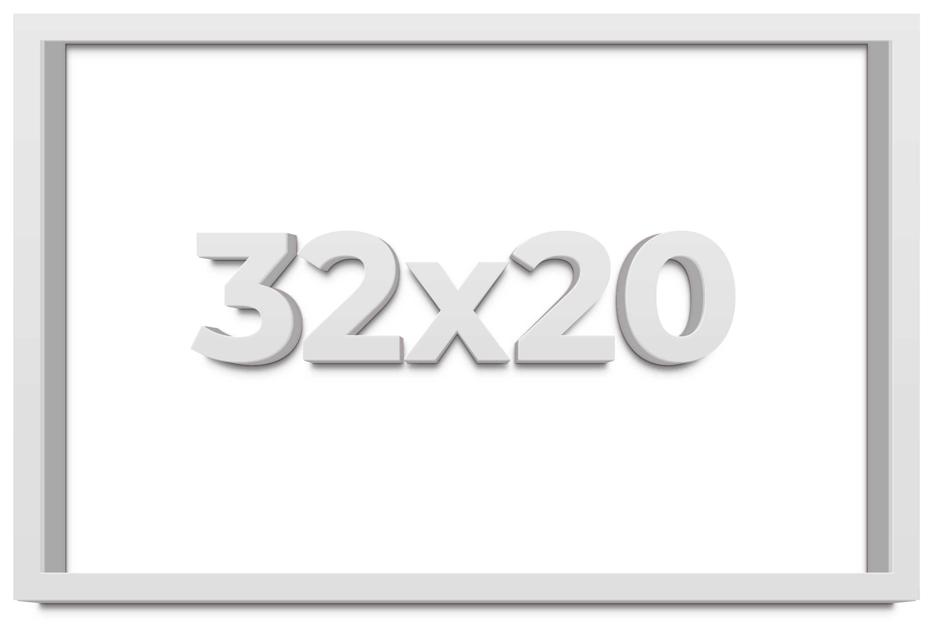 32x20 Shadow Box High Gloss White Display Frame | 1.625 Inches Deep | 1 ...