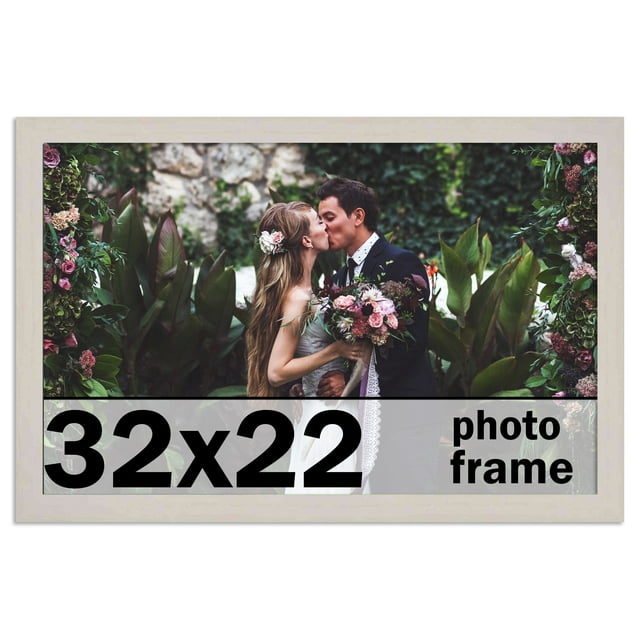 32x22 Frame White Wash Picture Frame - Complete Modern Photo Frame ...