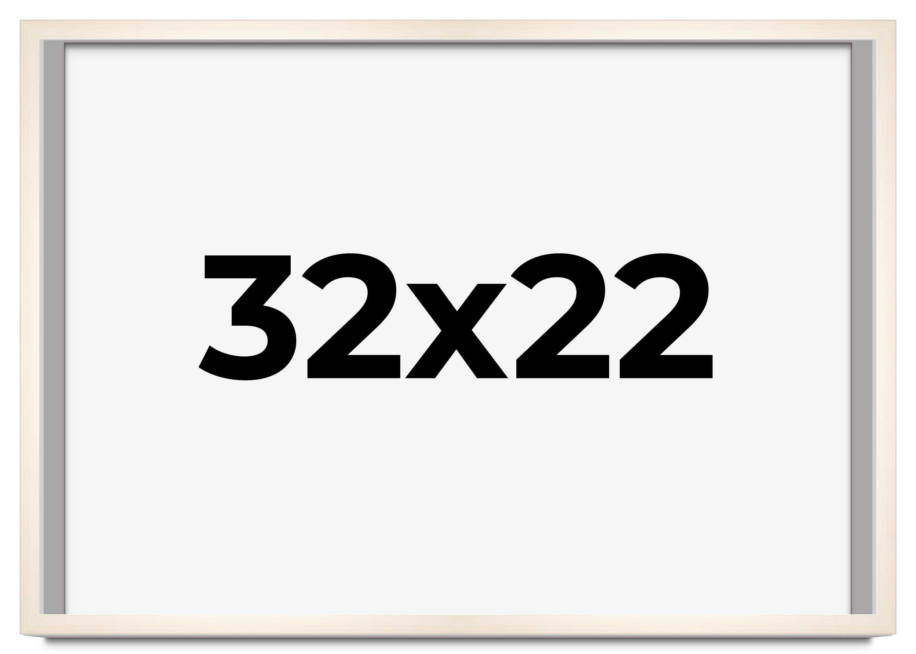 32x22 Frame White Wash Solid Wood Picture Frame | 0.75 Inch Moulding ...