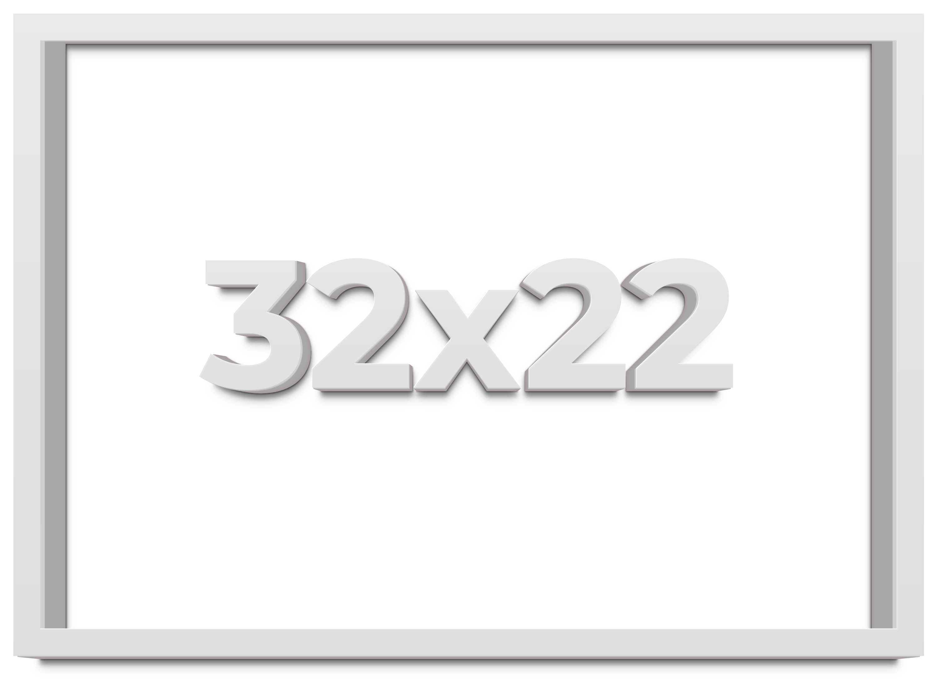 32x22 Shadow Box High Gloss White Display Frame | 1.625 Inches Deep | 1 ...