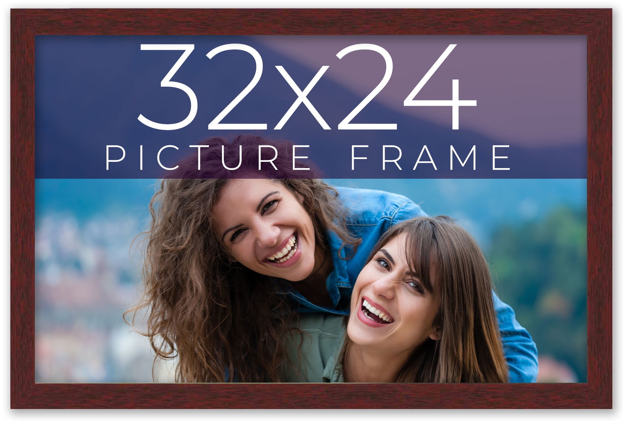 32x24 Frame Brown Solid Wood Picture Frame Width 0.75 Inches | Interior ...
