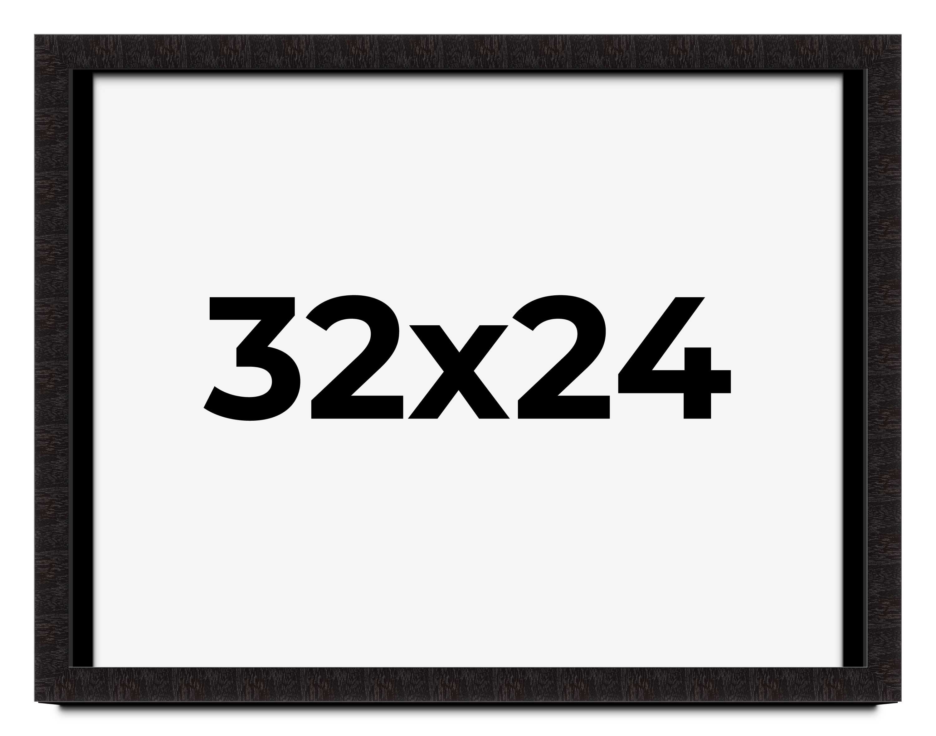 32x24 Shadow Box Black Solid Wood Display Picture Frame | 1 Inch Rabbet ...