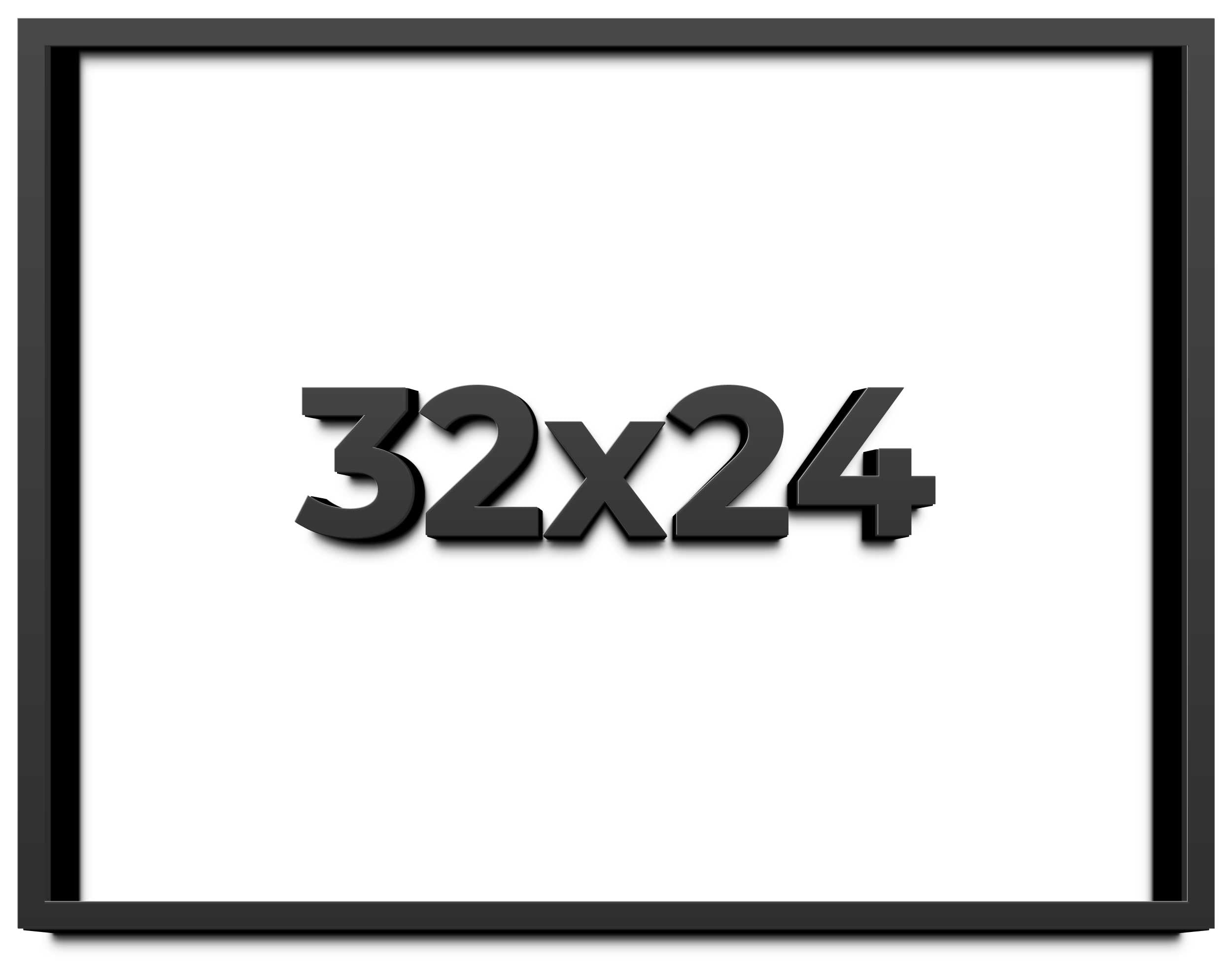 32x24 Shadow Box Frame Black | 1 inches Deep Real Wood Contemporary ...
