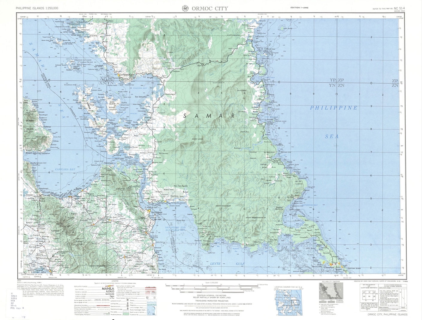 32x24in Coated Paper Philippines AMS Topographic Map Photographic Print ...