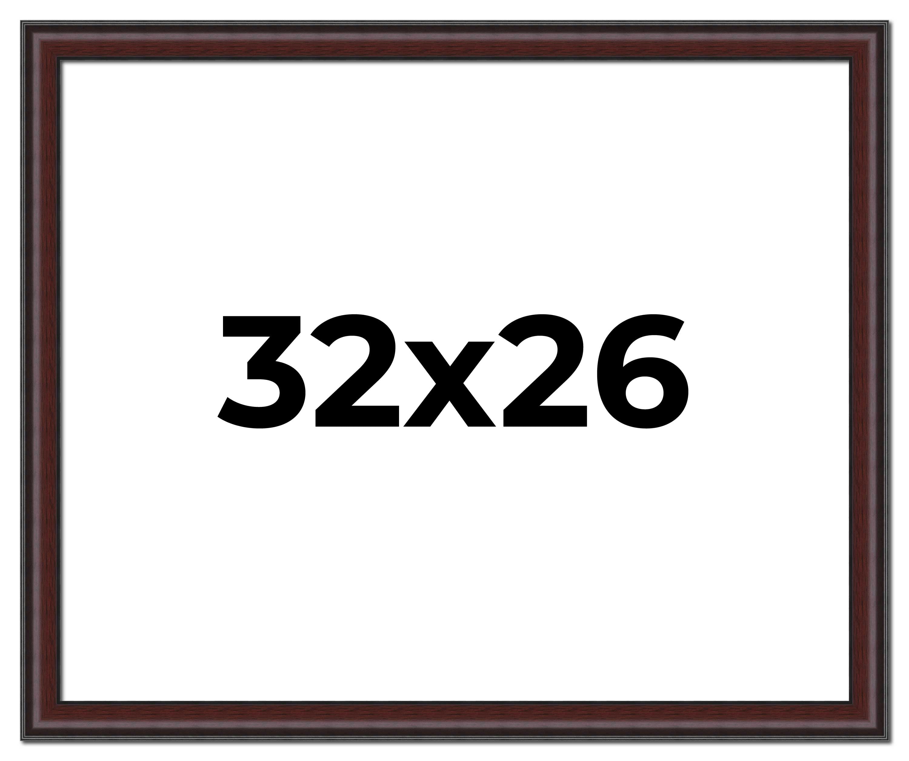 32x26 Frame Brown Round Mahogany Solid Wood Picture Frame | 1.625 Inch ...