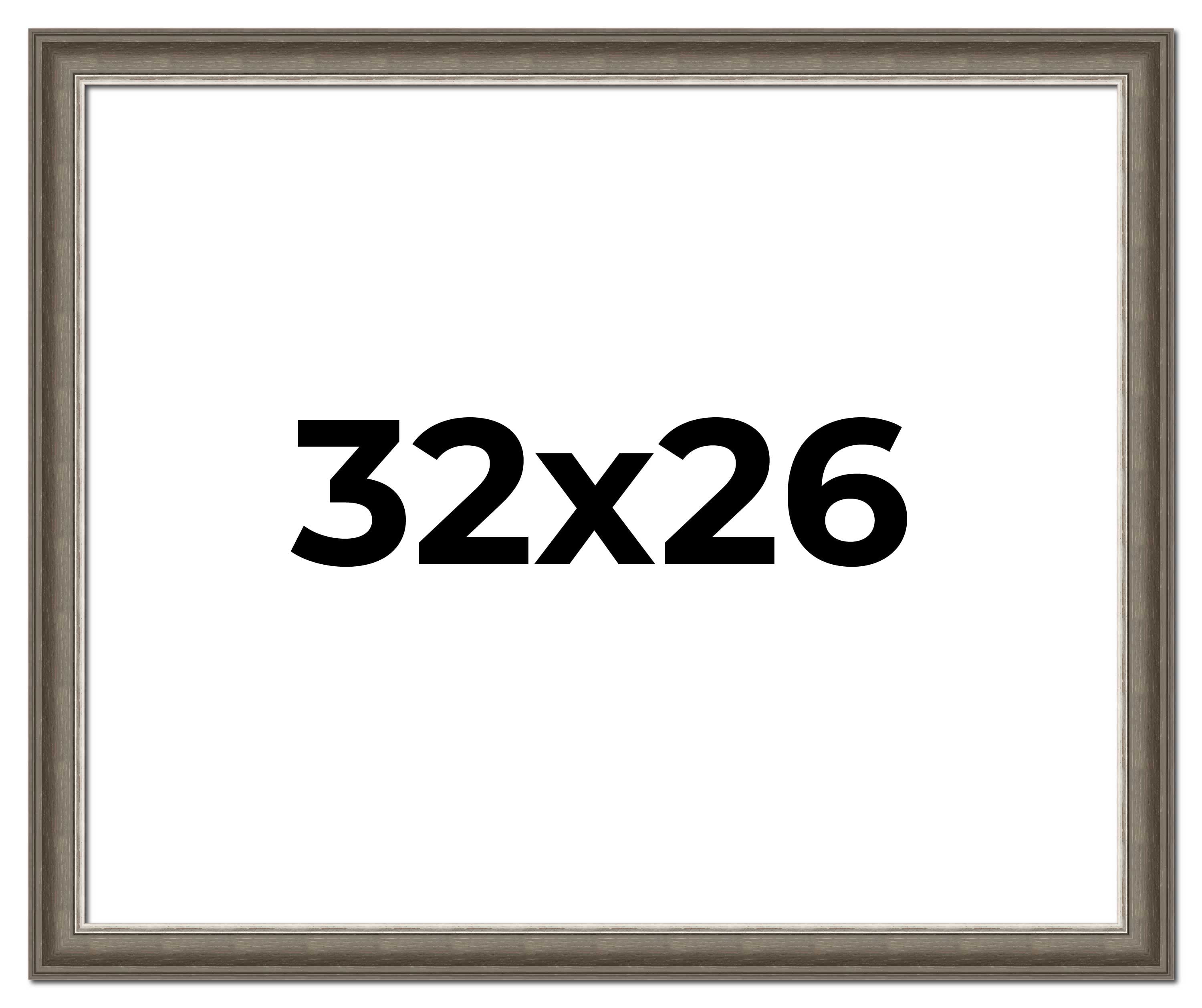 32x26 Frame Brown Solid Wood Picture Frame | 1.75 Inch Moulding Width ...