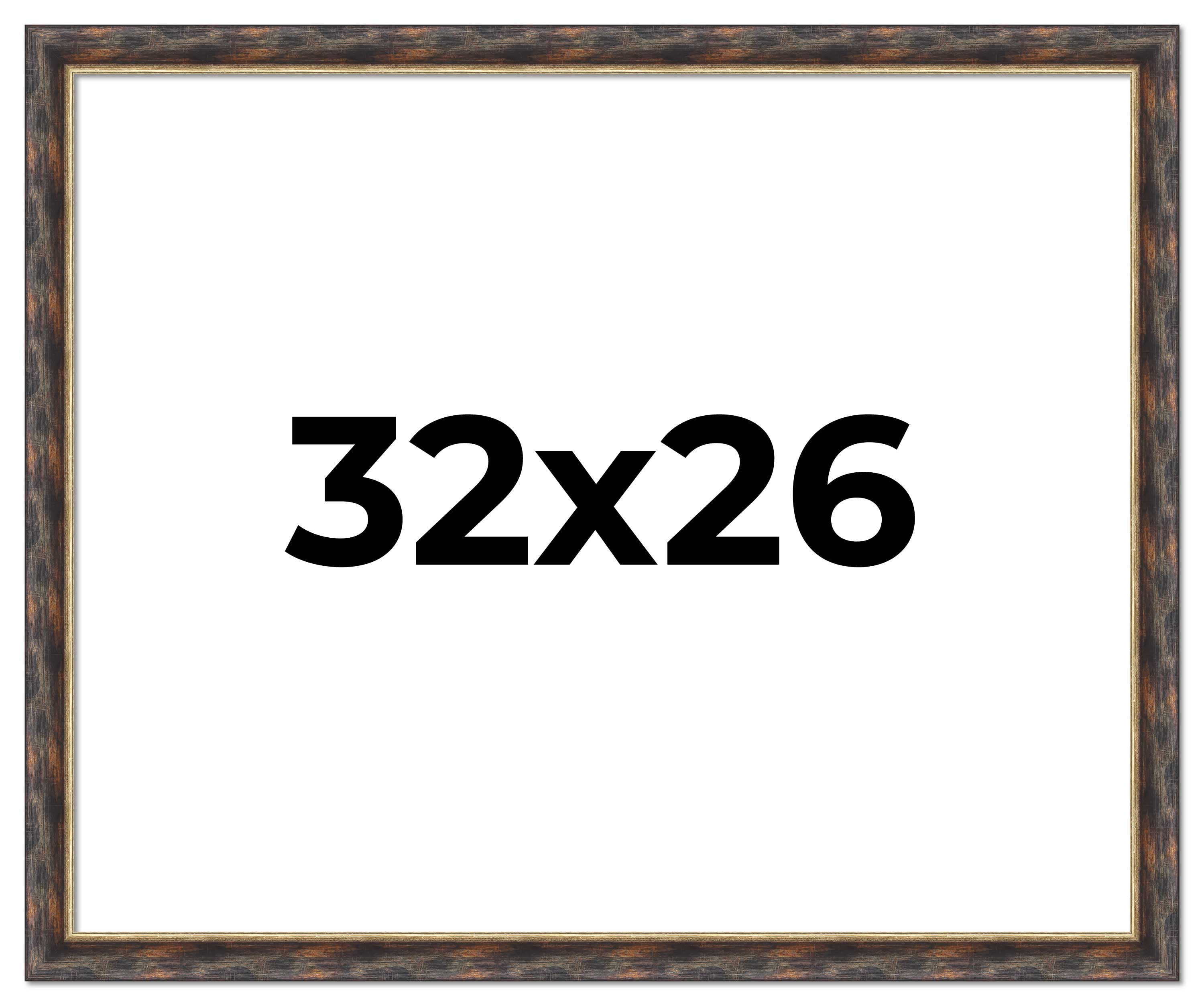 32x26 Frame Gold Real Wood Picture Frame Width 1.5 inches | Interior ...