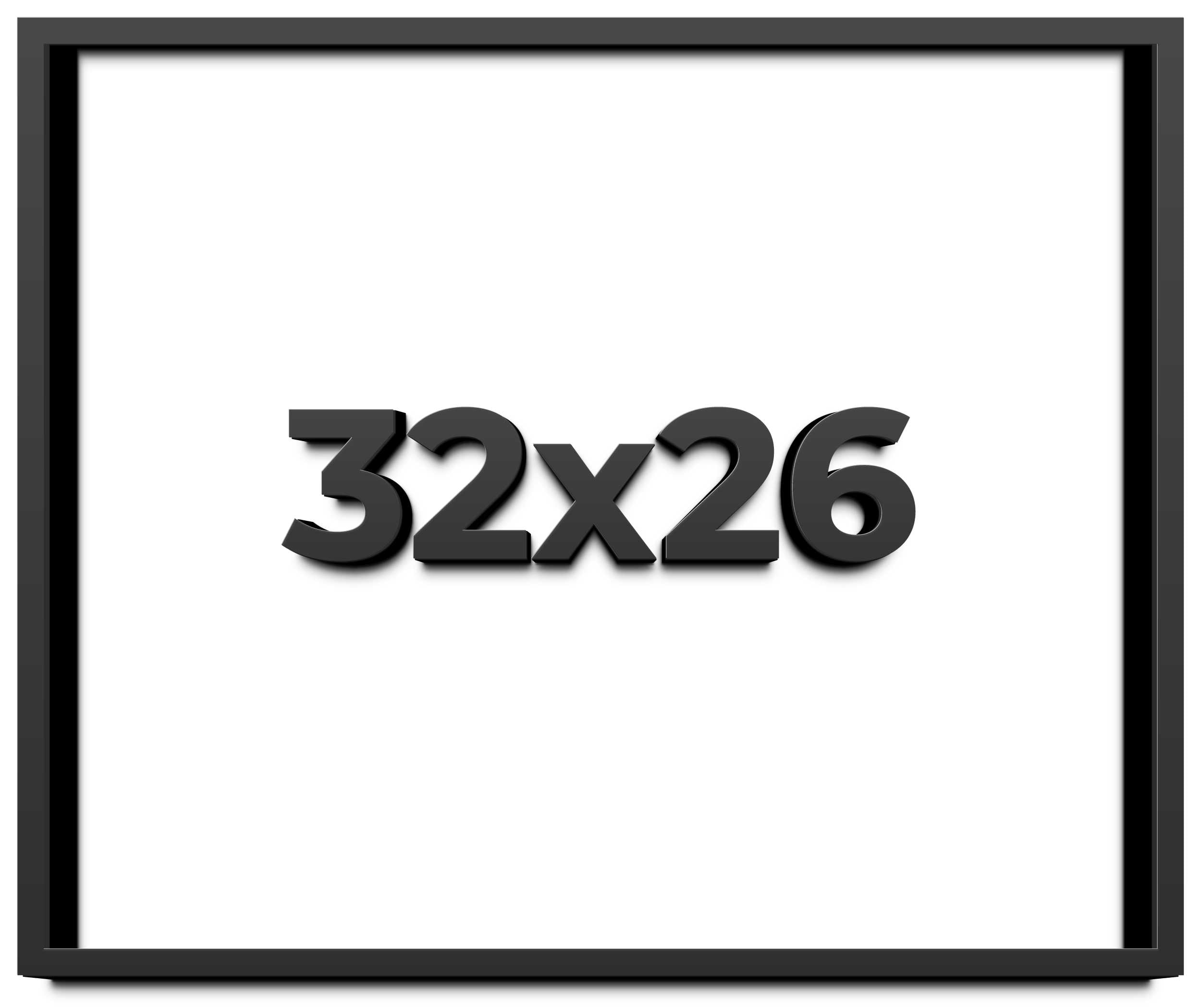 32x26 Shadow Box Frame Black | 2 Inches Deep Real Wood Contemporary ...