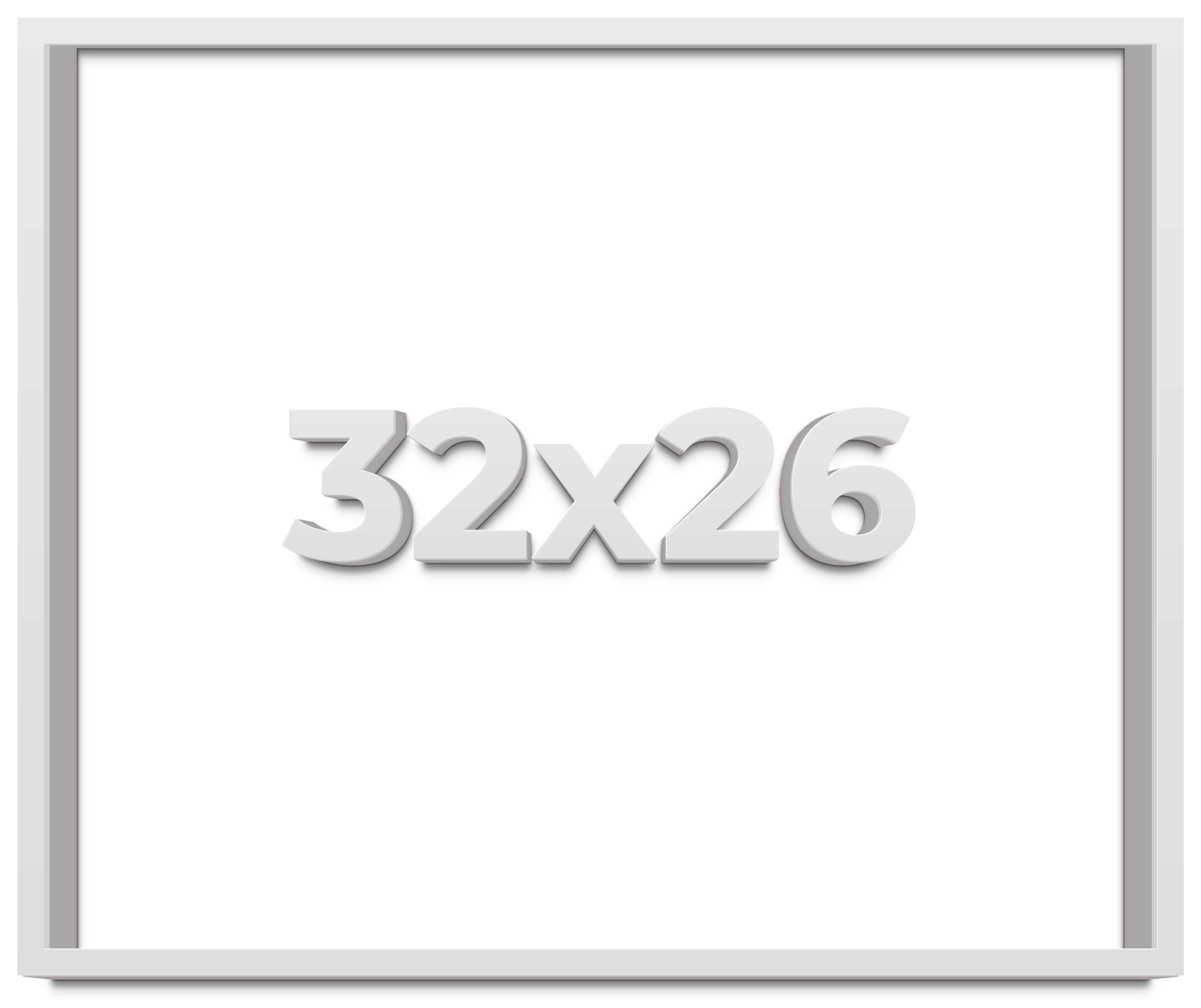 32x26 Shadow Box Frame White | 2 Inches Deep Real Wood Contemporary ...