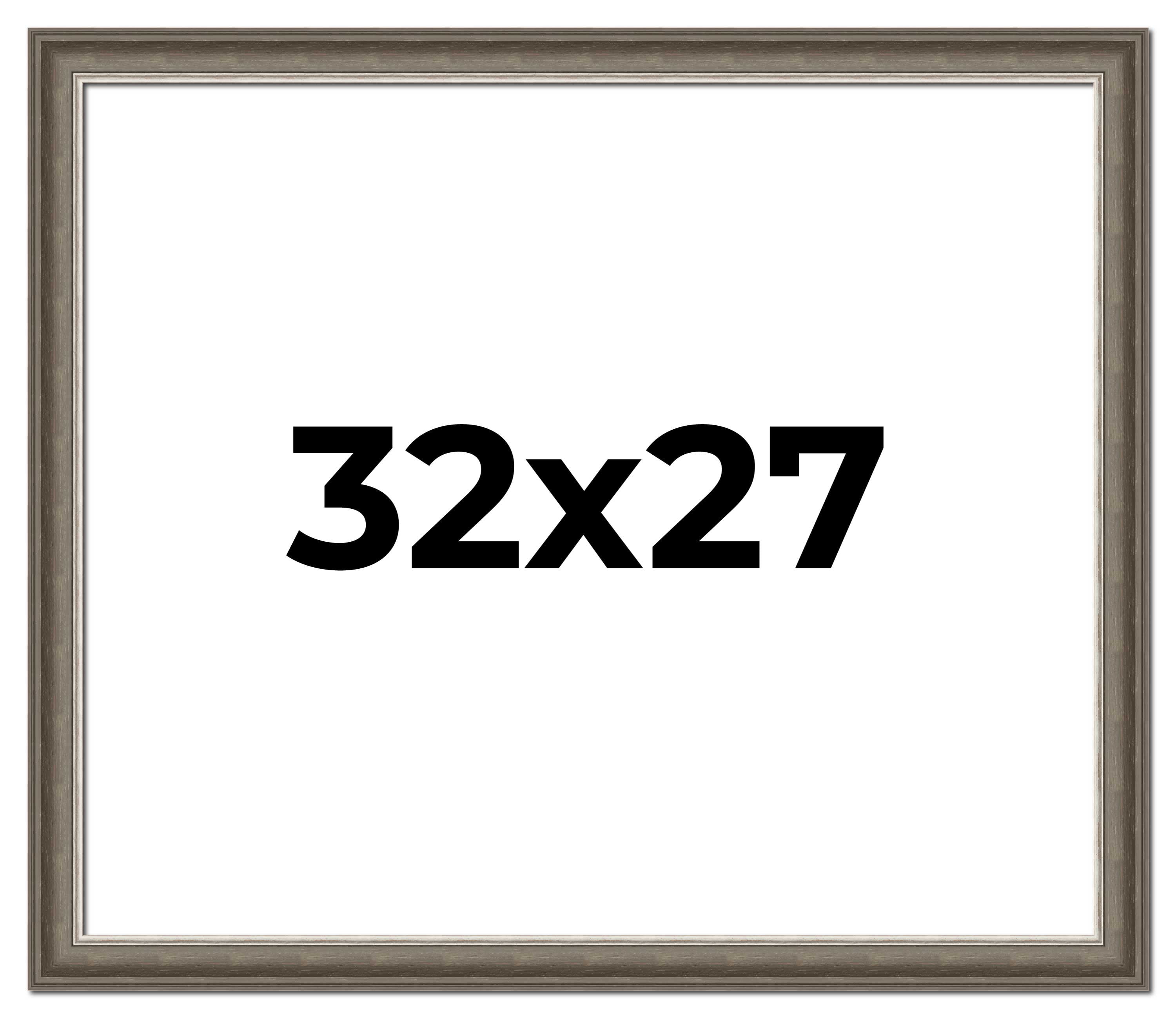 32x27 Frame Brown Solid Wood Picture Frame | 1.75 Inch Moulding Width ...
