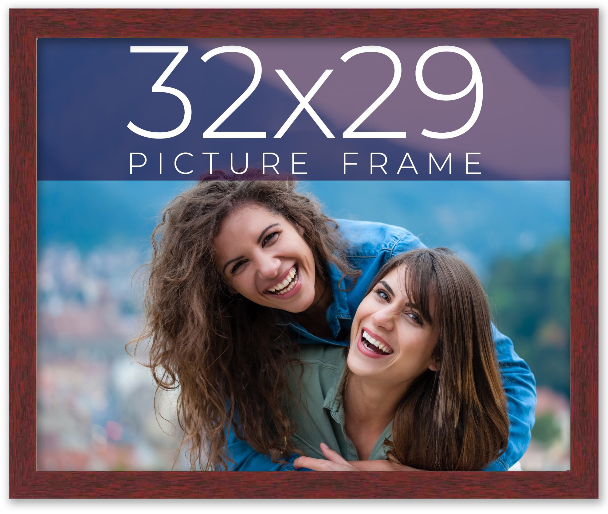32x29 Frame Brown Solid Wood Picture Frame Width 0.75 Inches | Interior ...