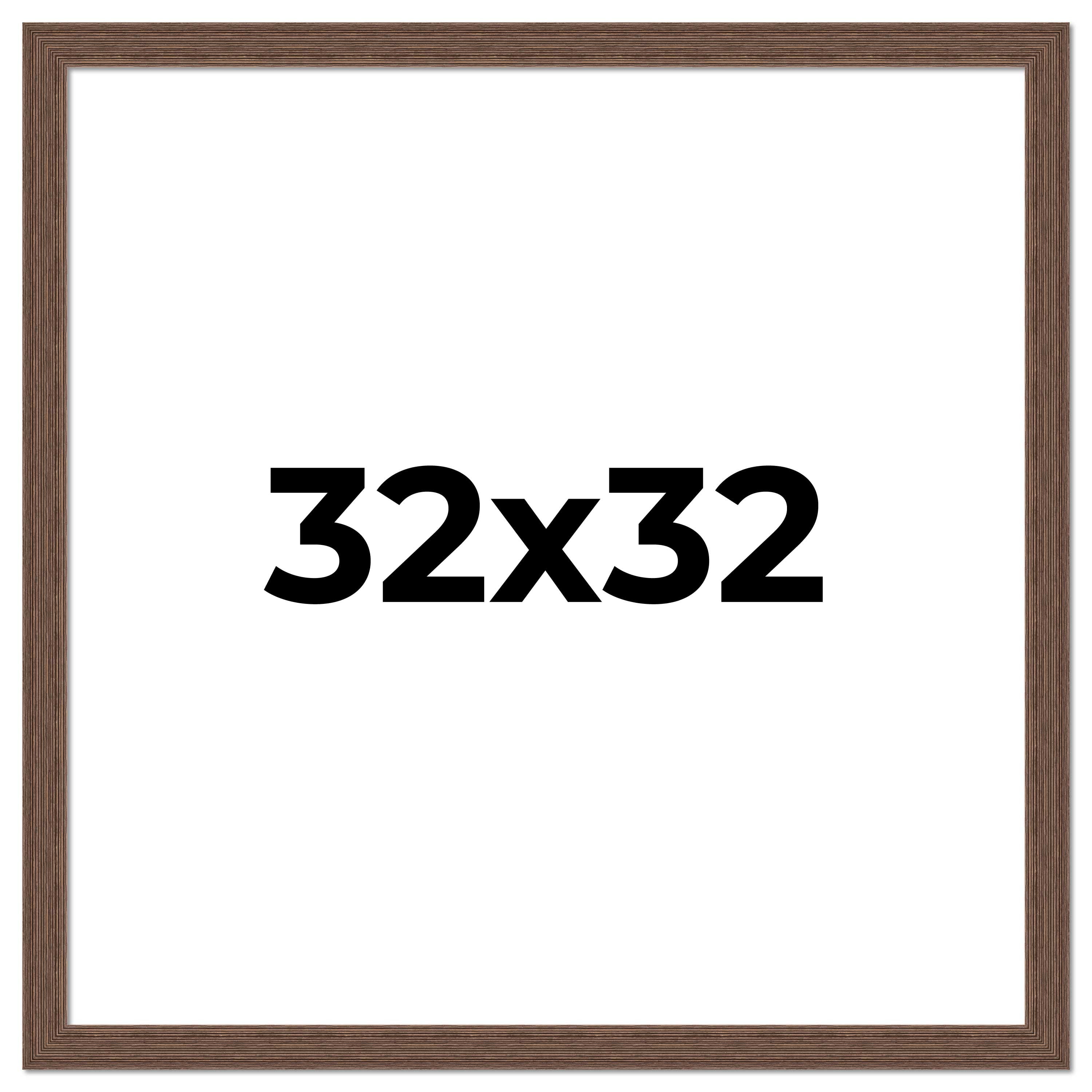 32x32 Farmhouse Brown Solid Wood Picture Frame Width 1.5 Inches ...