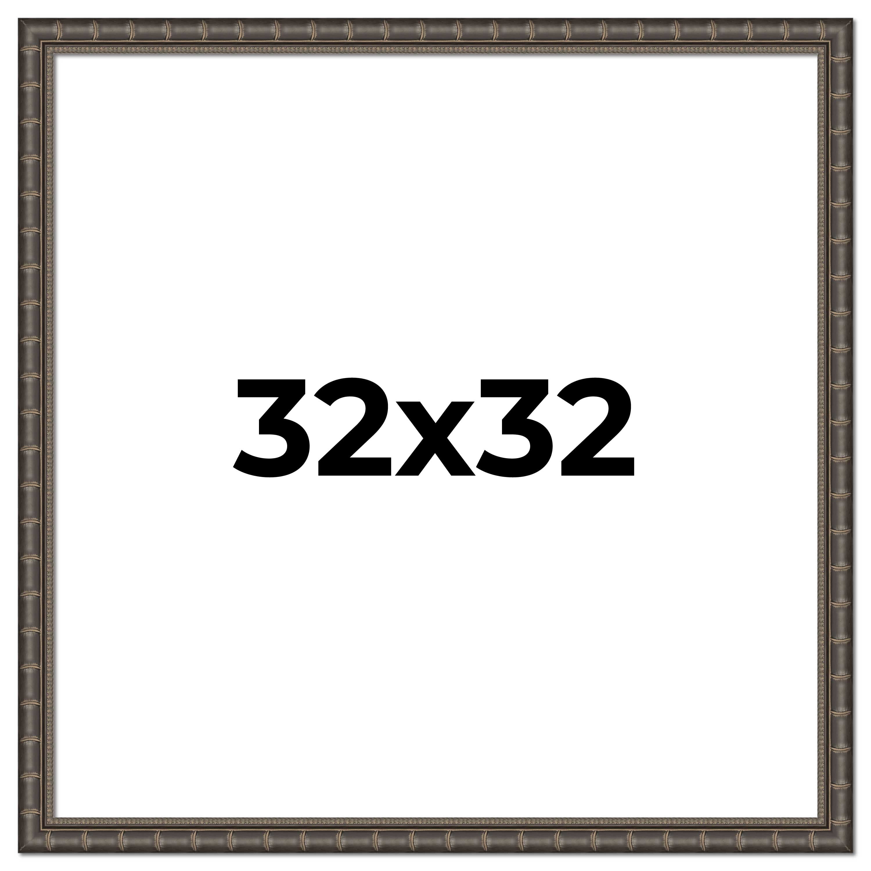 32x32 Frame Black Bamboo Solid Wood Picture Frame Width 1.5 Inches ...
