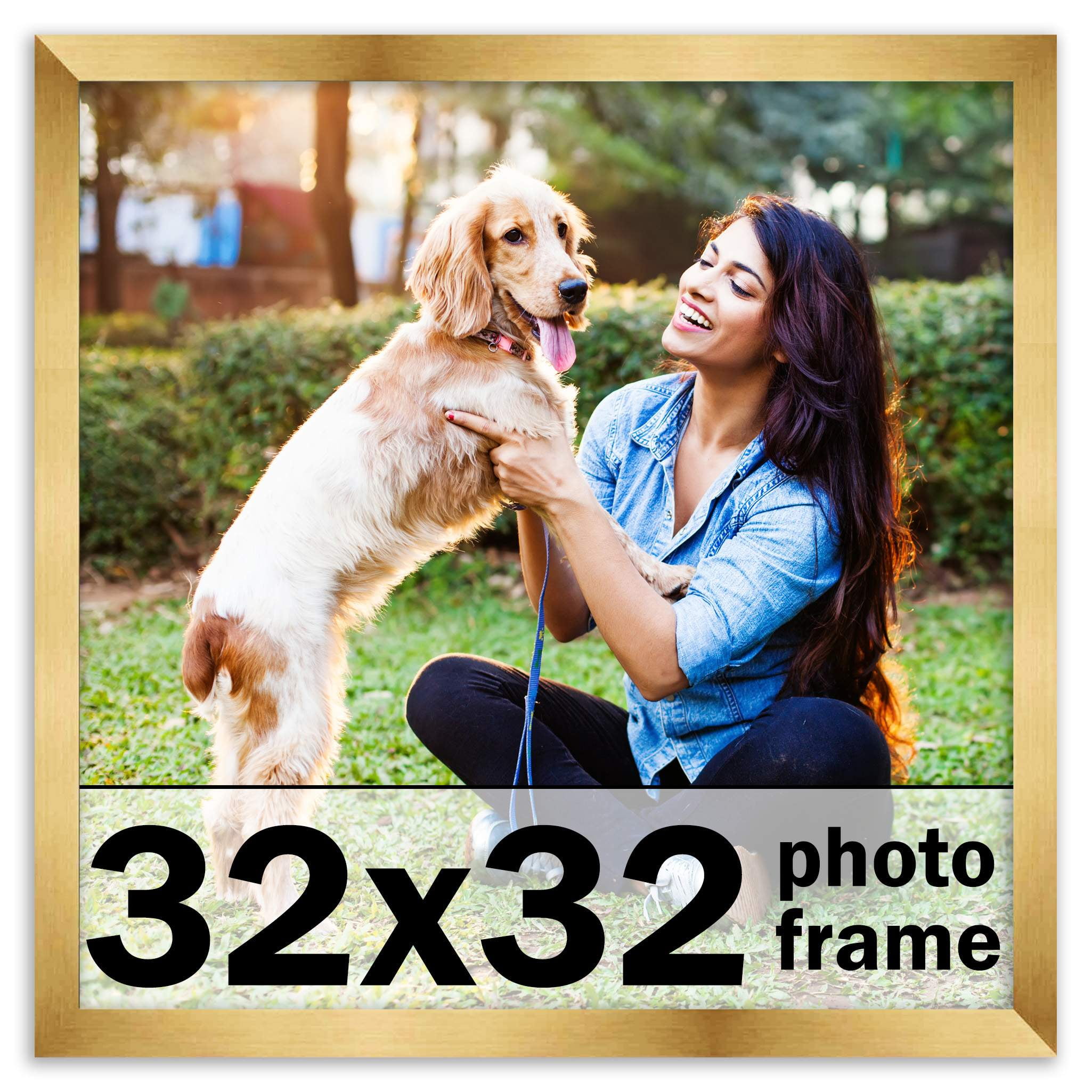 32x32 Frame Gold Bronze Modern Solid Wood Picture Frame | 0.75 Inch ...