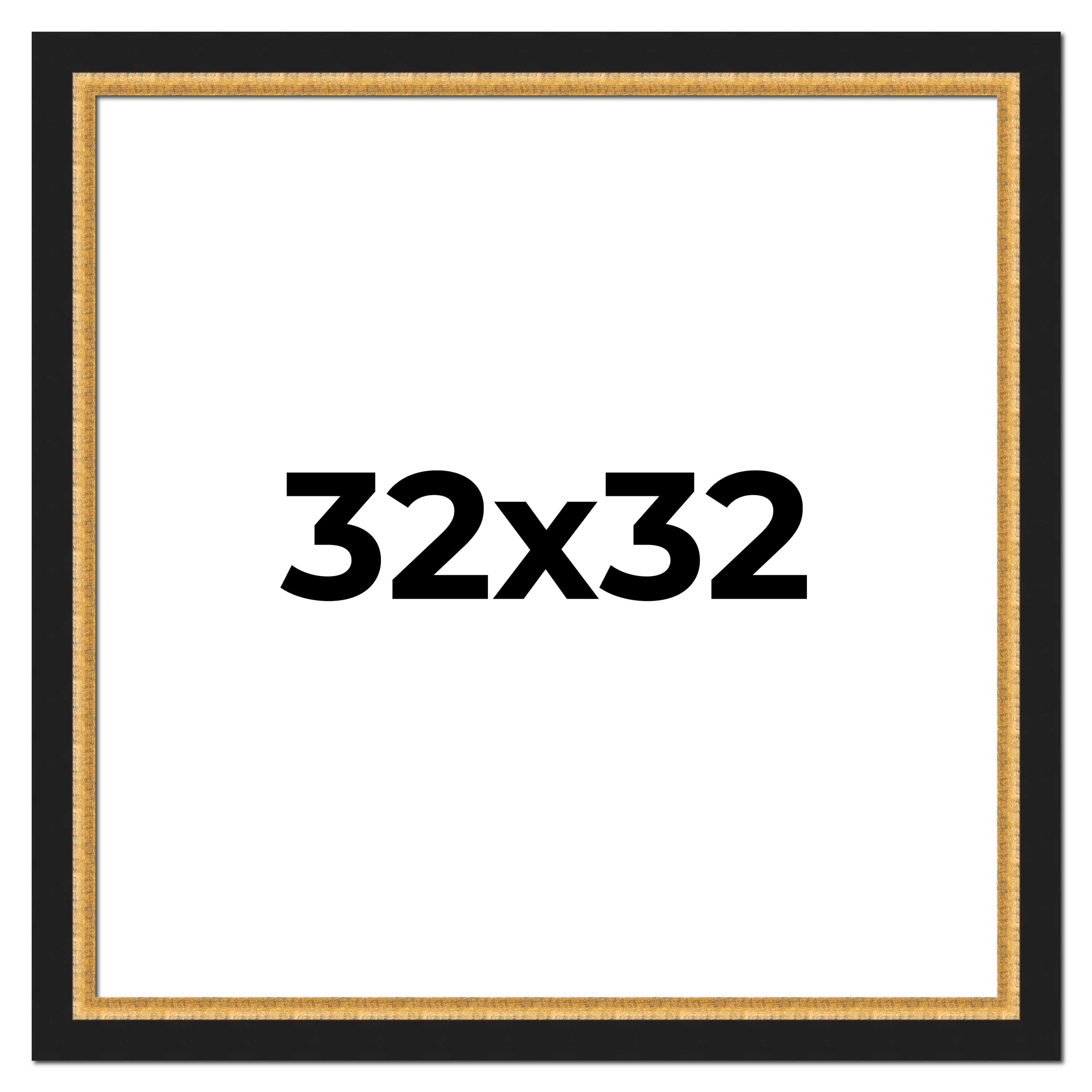 32x32 Frame Gold Real Wood Picture Frame Width 2.25 Inches | Interior ...