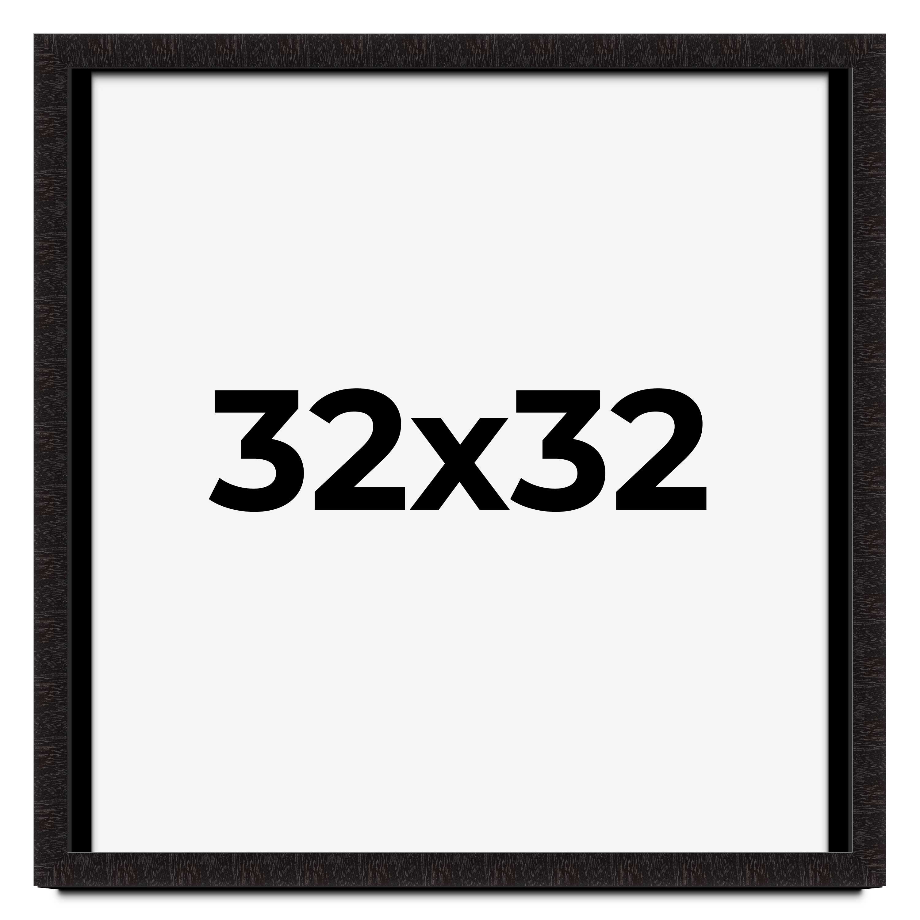 32x32 Shadow Box Black Solid Wood Display Picture Frame | 1 Inch Rabbet ...